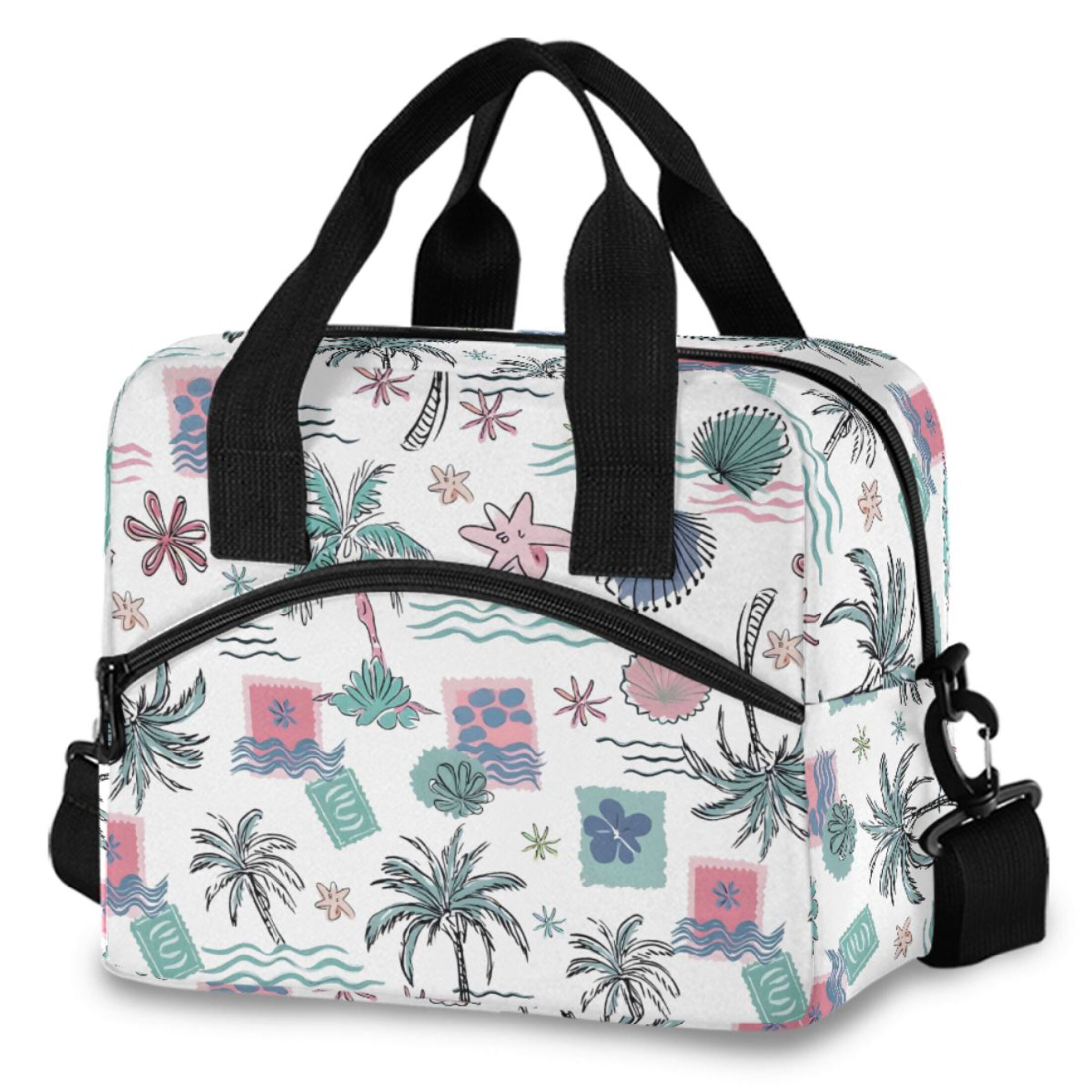 ALAZA Summer Palm Sea Insulated Lunch Box Large Reusable Cooler Bag ...