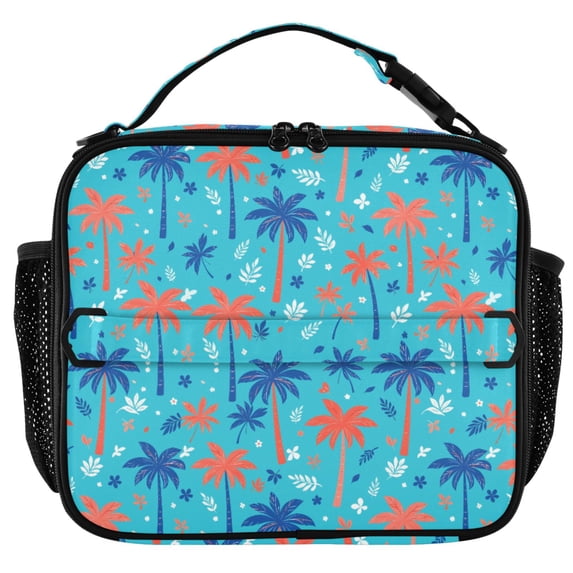 ALAZA Summer Palm Trees Insulated Lunch Box Lunch Bag Cooler Tote with ...