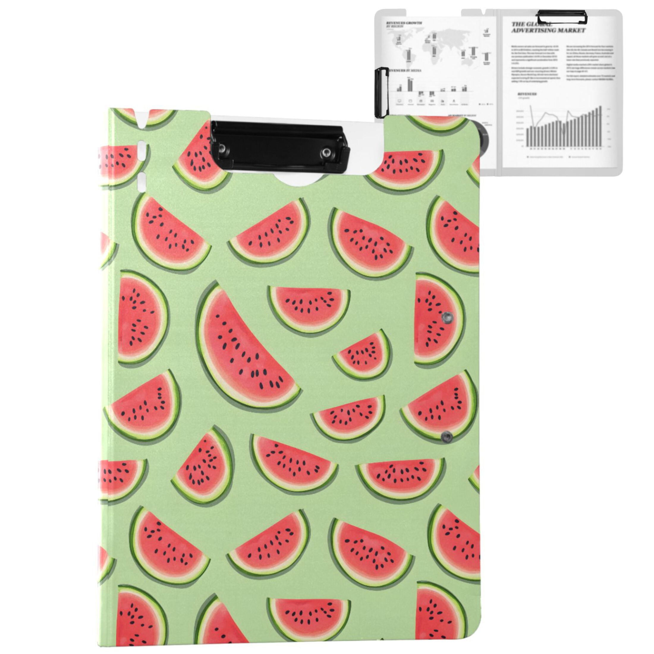 ALAZA Summer Watermelons A4 Foldable Clipboard 360 Degree Folder Binder ...
