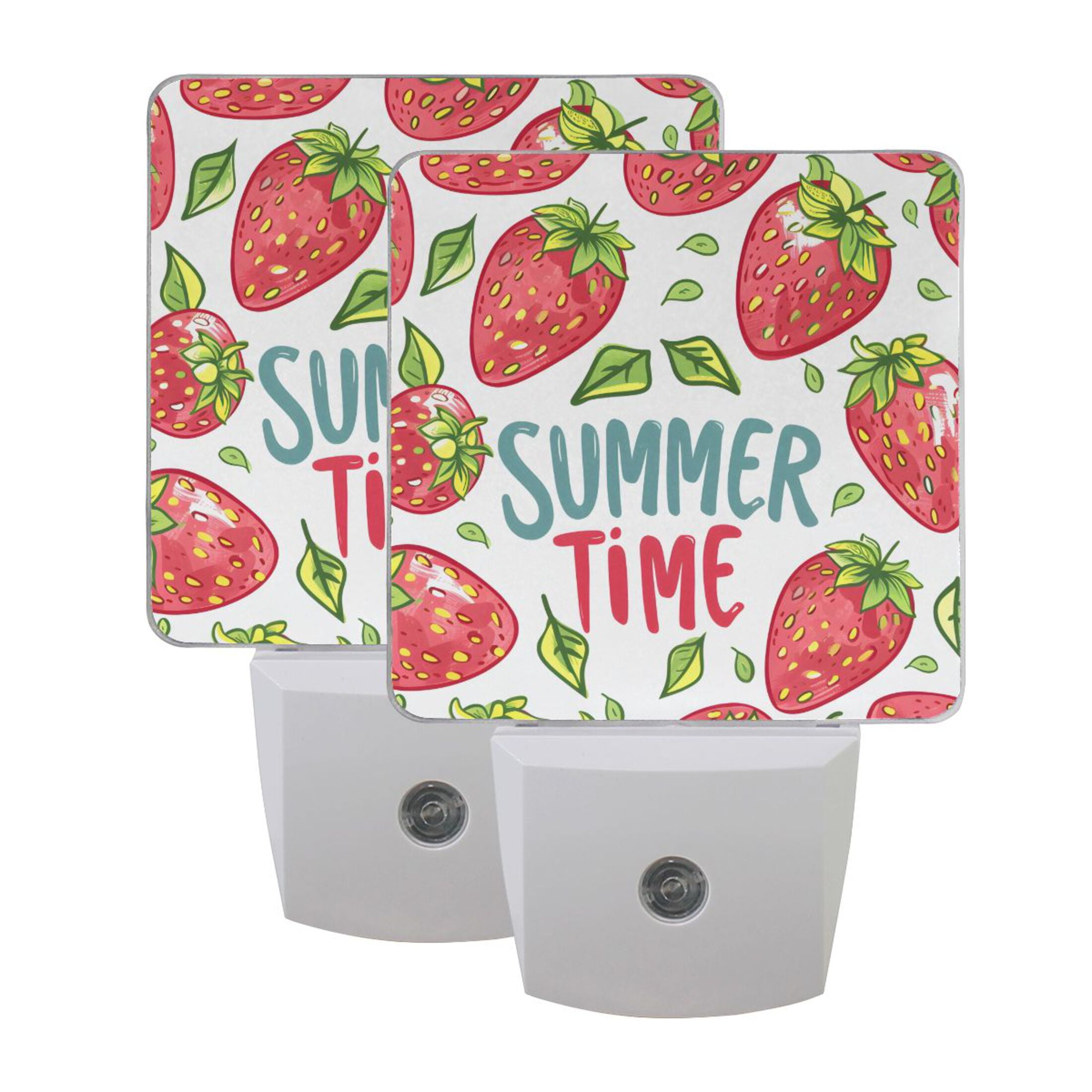 ALAZA Summer with Strawberry Night Lights 2 Pack Plug-in Wall LED ...