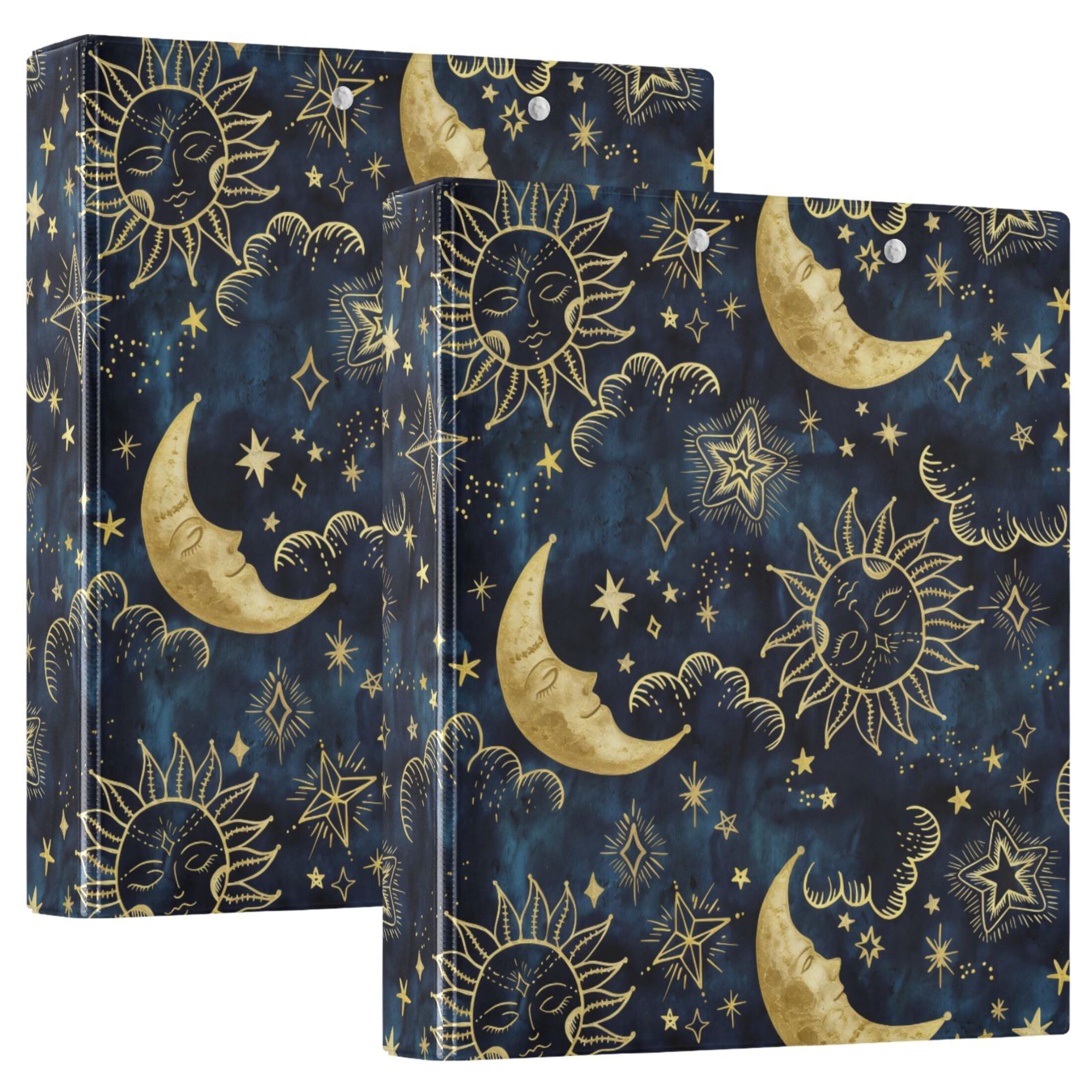 ALAZA Sun Moon Boho Cosmos Astrology Hardcover 3 Ring Binder 1.5" D ...
