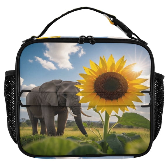 ALAZA Sunflower Elephant Insulated Lunch Box Lunch Bag Cooler Tote with ...
