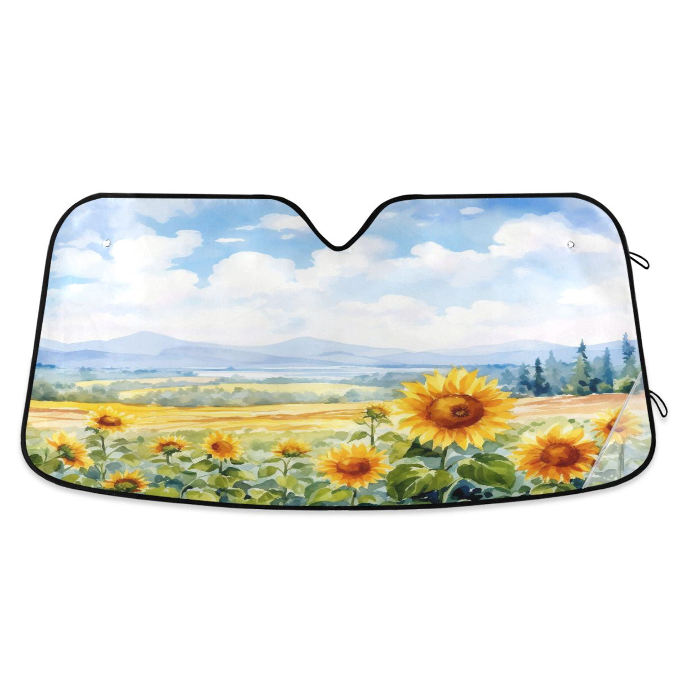 ALAZA Sunflowers Abstract Windshield Sun Shade Car Foldable Sun Visor ...
