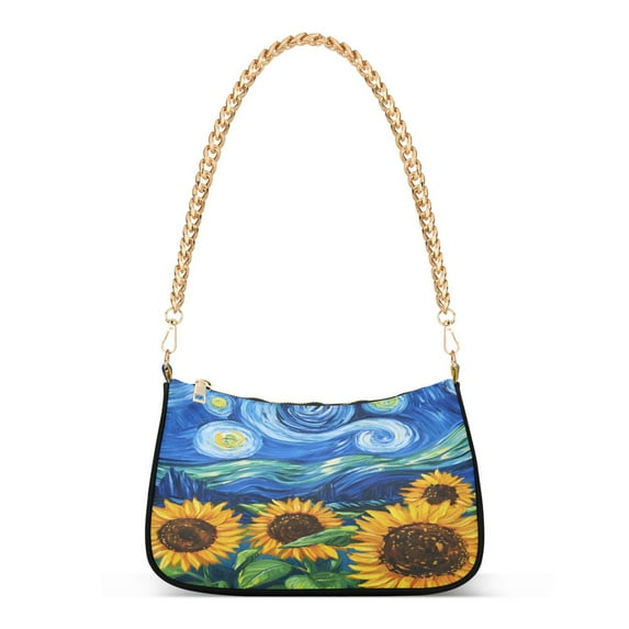 ALAZA Sunflowers Oil Paint Women's Chain Shoulder Bag Hobo Handbag Tote ...