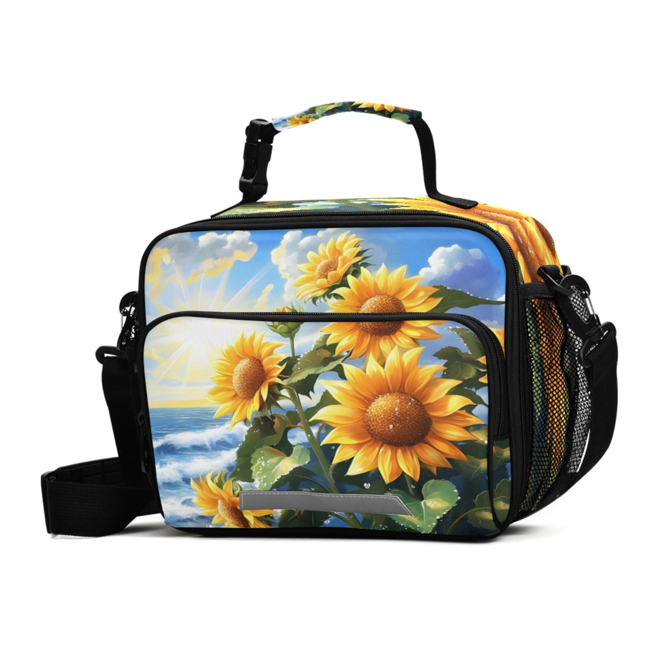 ALAZA Sunflowers Seaside Lunch Box Insulated Cooler Bag Reusable Tote ...