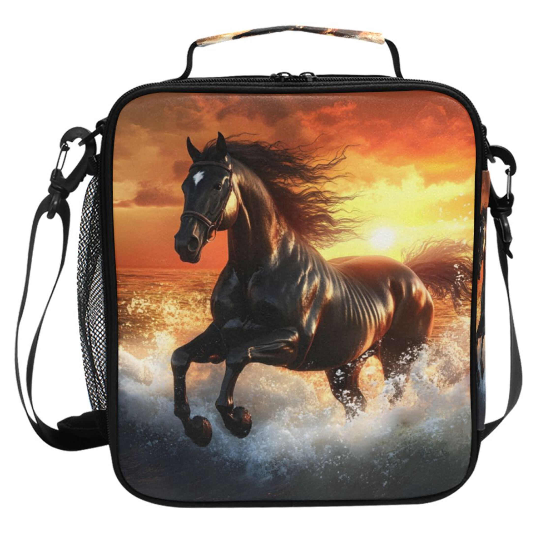 ALAZA Sunset Running Horse Lunch Box Insulated Cooler Lunch Bag with ...