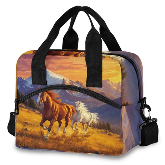 ALAZA Sunset Running Horses1 Insulated Lunch Box Large Reusable Cooler ...