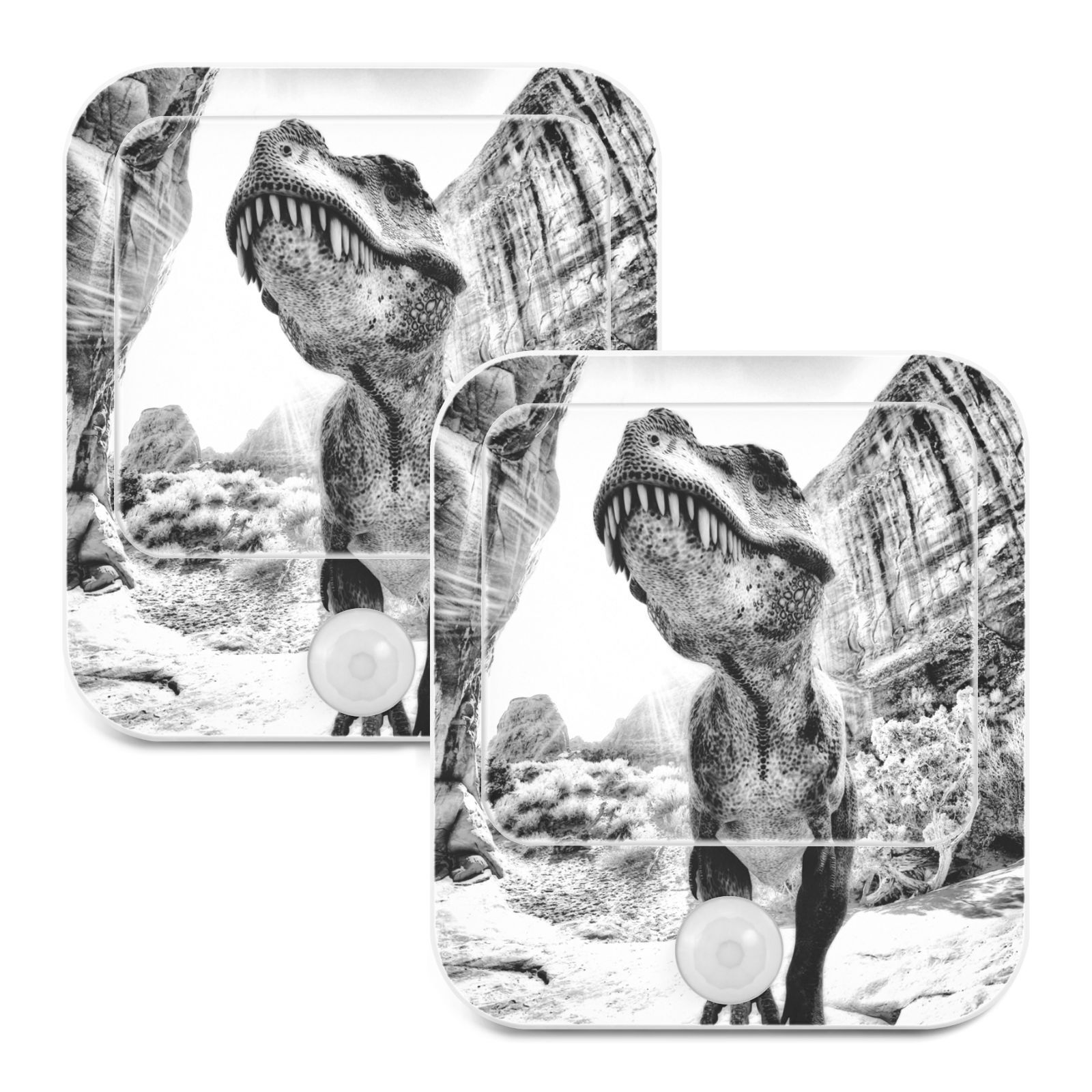 ALAZA T-rex Dinosaur Vintage Black and White Cute Night Lights Plug ...