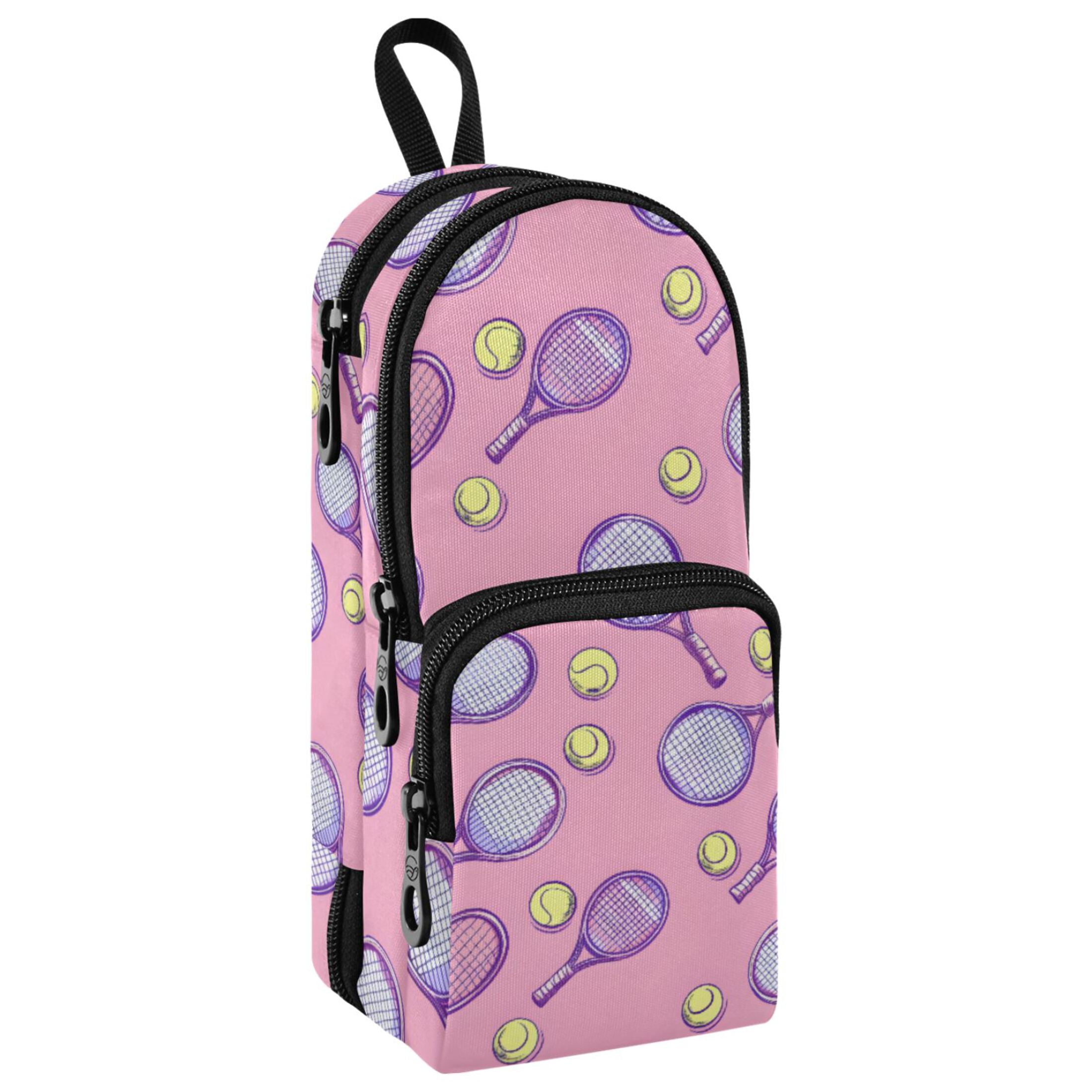 ALAZA Tennis Racket Ball on Pink Pencil Case Pen Pouch Stationery ...