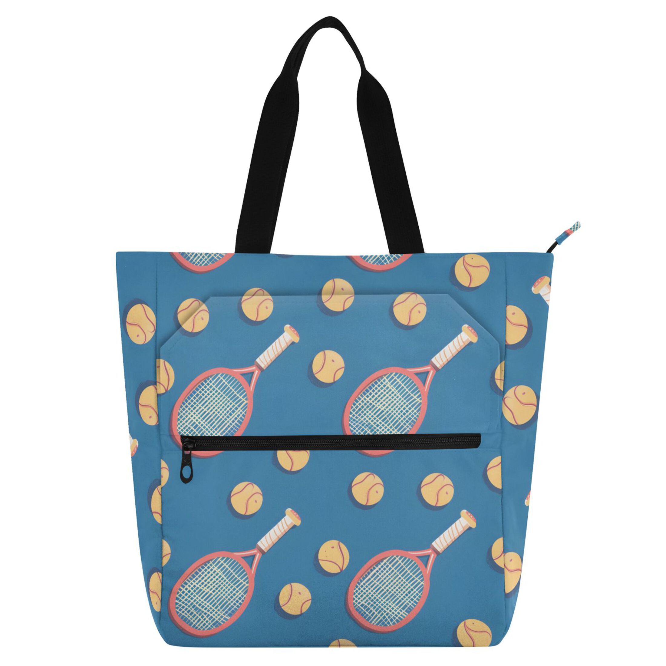 ALAZA Tennis Racket Balls on Blue School Book Bag Kids Tote Bags ...