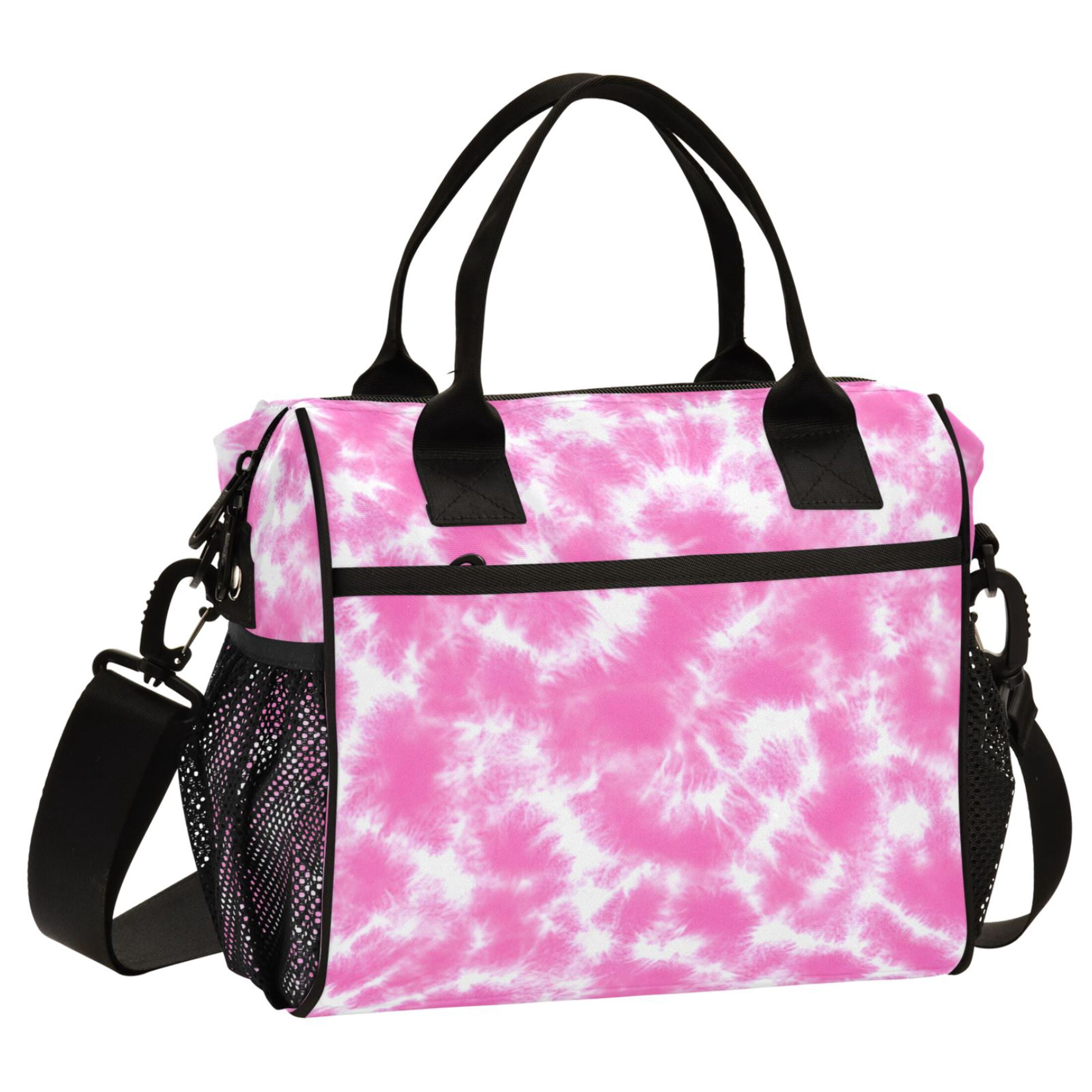 ALAZA Tie Dye Pink Print Cooler Lunch Bag Insulated Reusable Lunch Tote ...