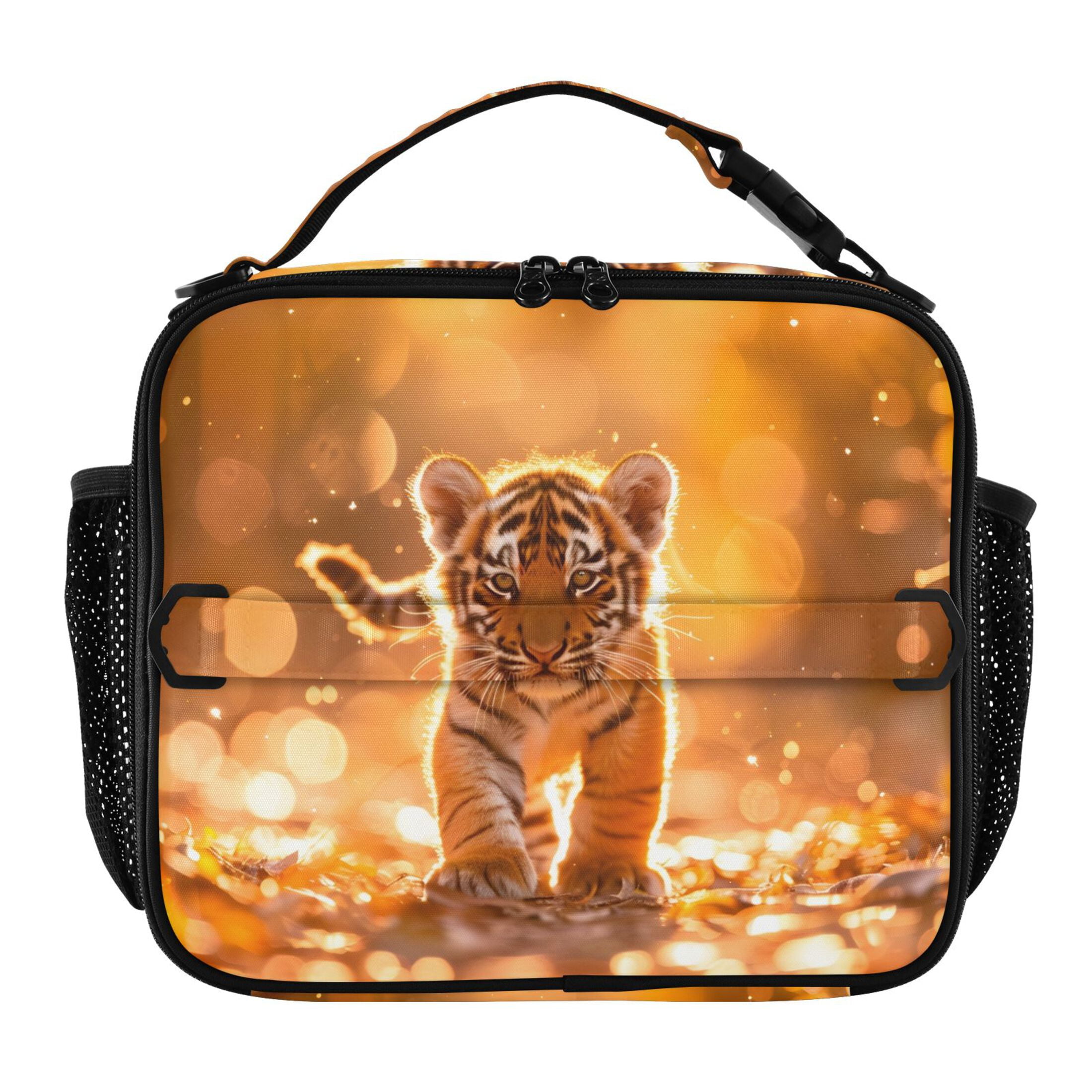 ALAZA Tiger Through Jungle Autumn Lunch Box Insulated Lunch Bag Cooler ...