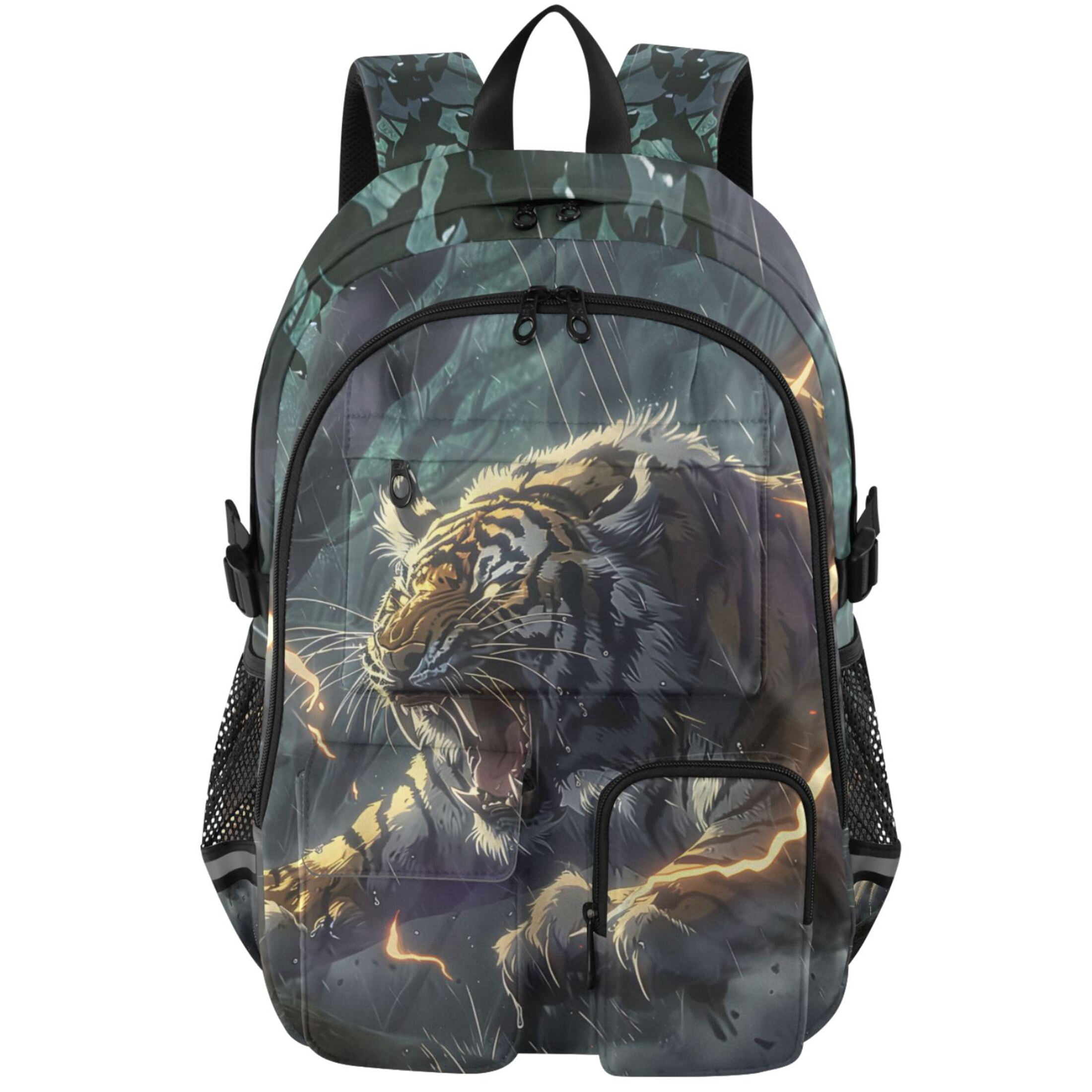 ALAZA Tiger at Forest Print Student Backpack School Bookbag Large ...