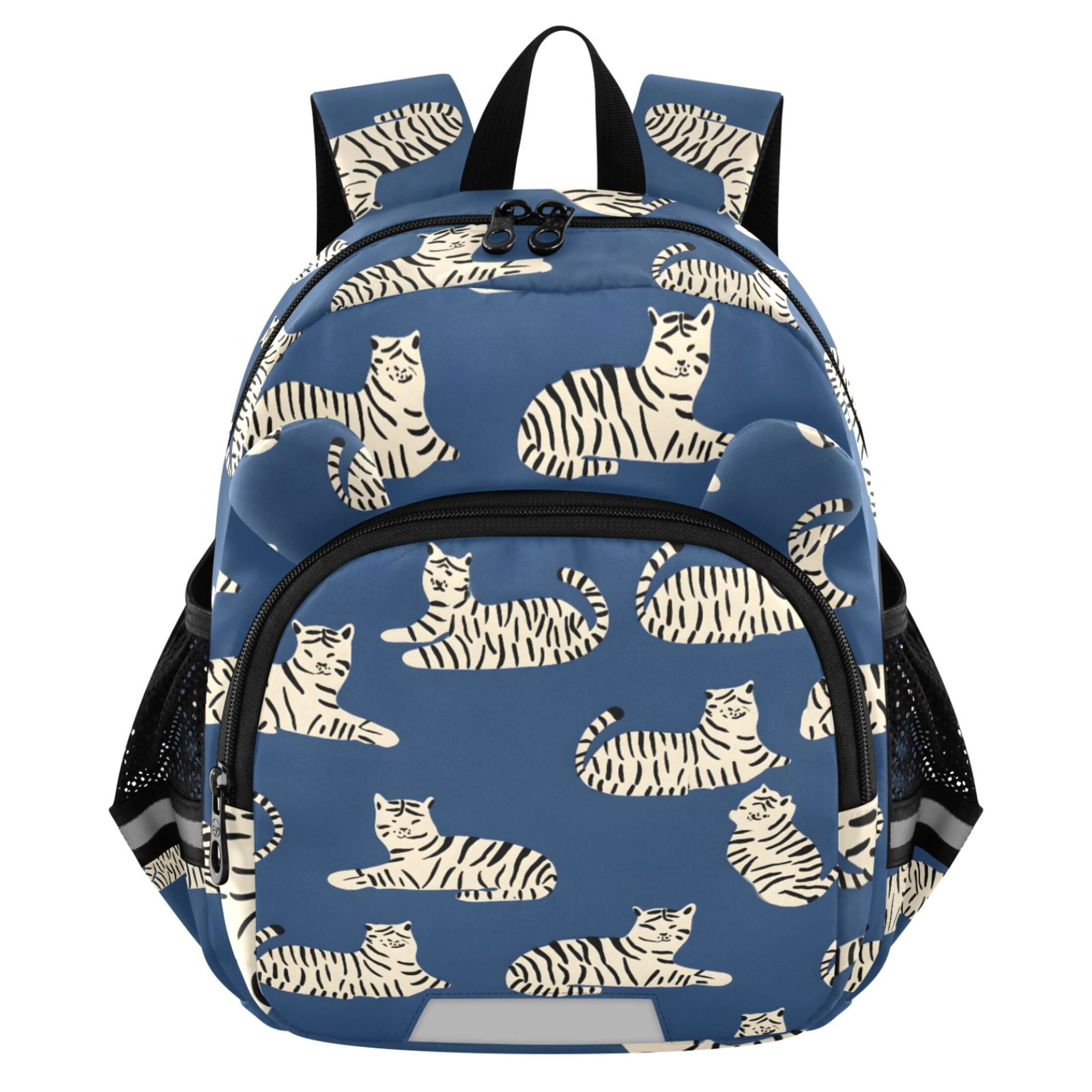 ALAZA Tiger on Blue Mini Backpack School Bookbag Age 3-7 Medium ...