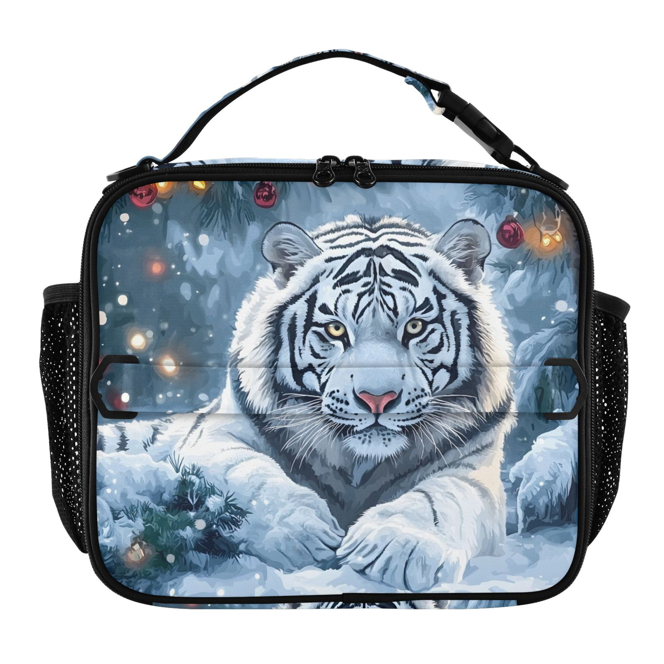 ALAZA Tiger on Winter Lunch Box Insulated Lunch Bag Cooler Tote with ...