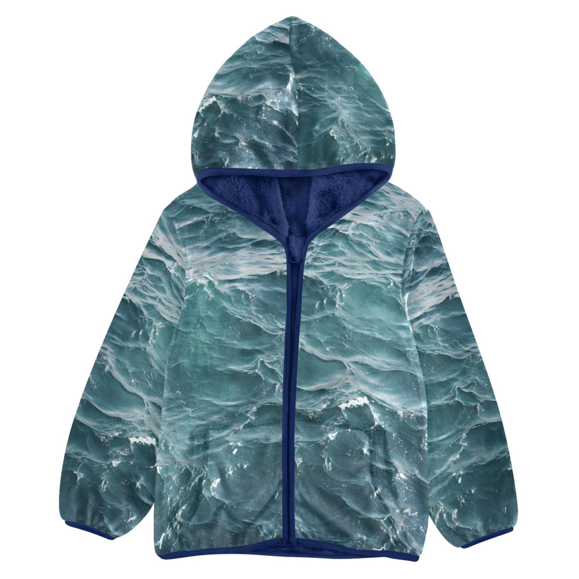 ALAZA Toddler Polar Fleece Jacket Water Sea Kids Hooded Warm Coats ...