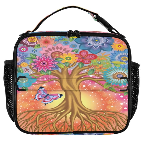 ALAZA Tree Boho Butterfly Insulated Lunch Box Lunch Bag Cooler Tote ...