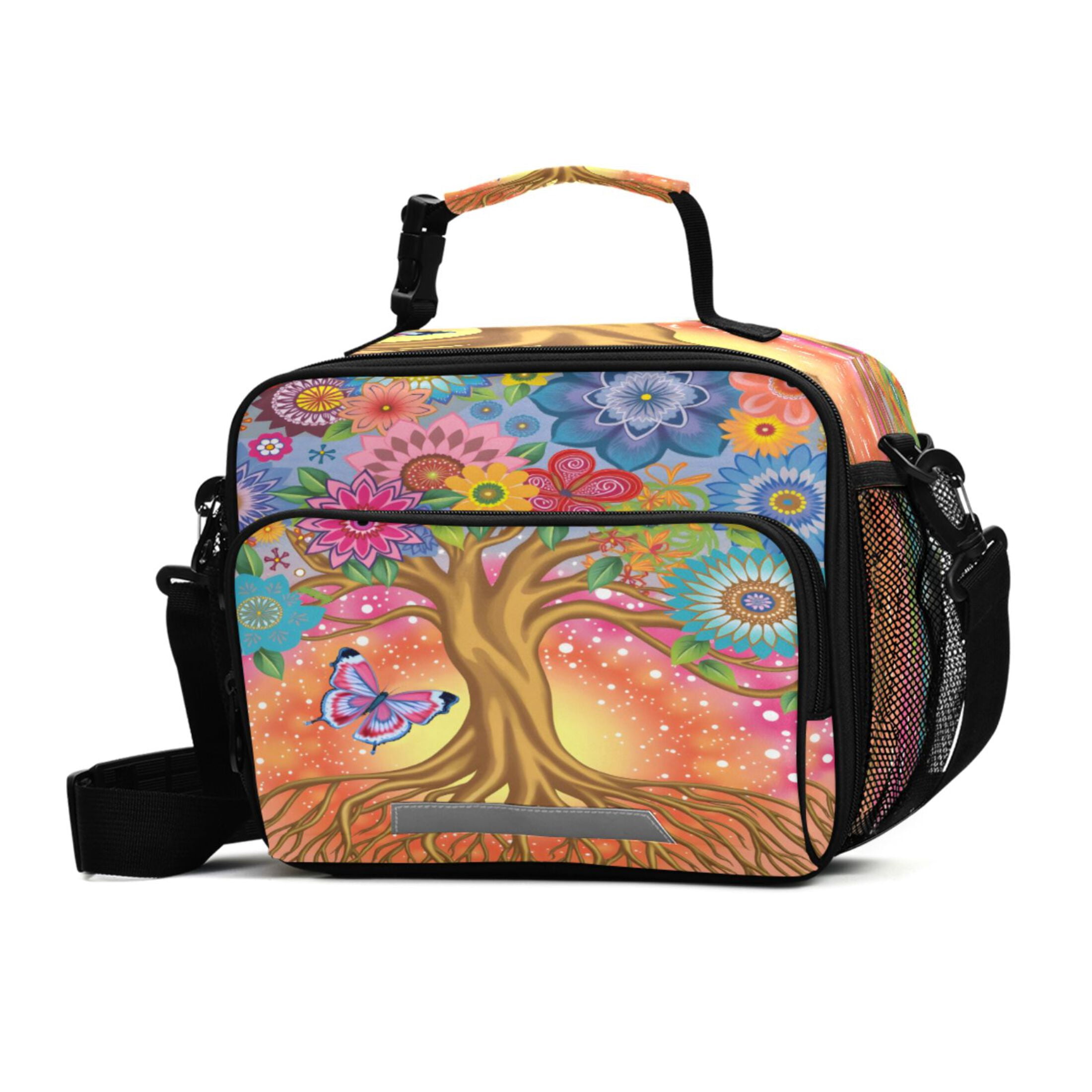 ALAZA Tree Boho Butterfly Lunch Box Insulated Cooler Bag Reusable Tote ...