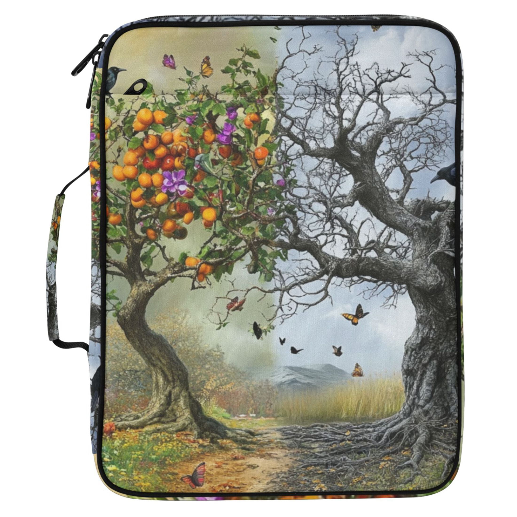 ALAZA Trees Art Pattern Expanding Accordion File Folder 3 Ring Zipper ...