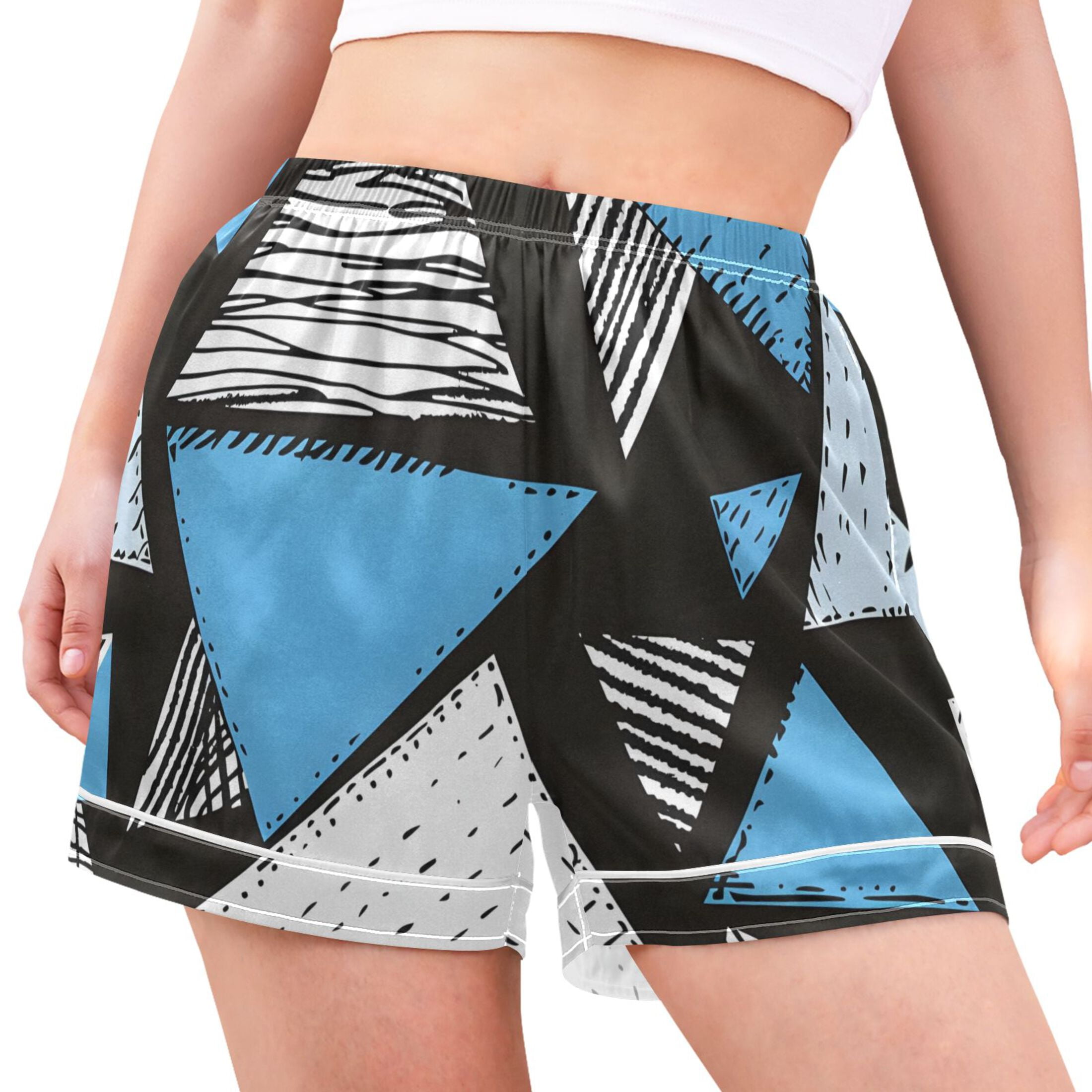 ALAZA Triangle Geometry Artistic Women's Pajama Lounge Shorts Bottoms ...
