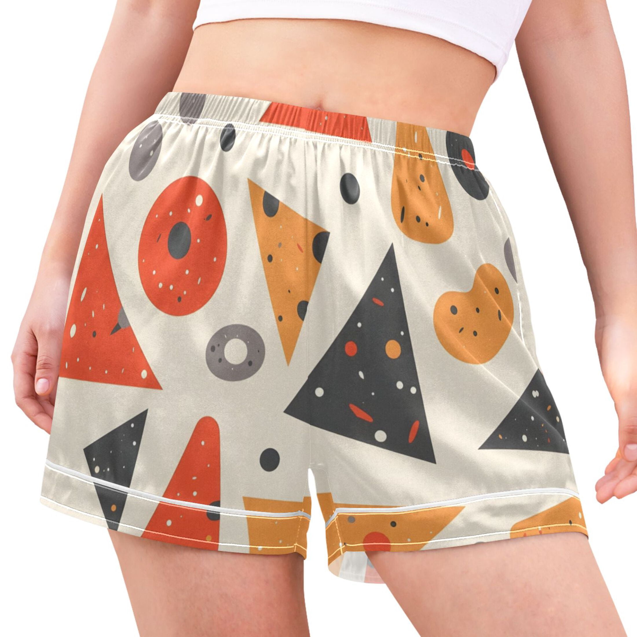 ALAZA Triangle and Circle Geometry Women's Pajama Lounge Shorts Bottoms ...
