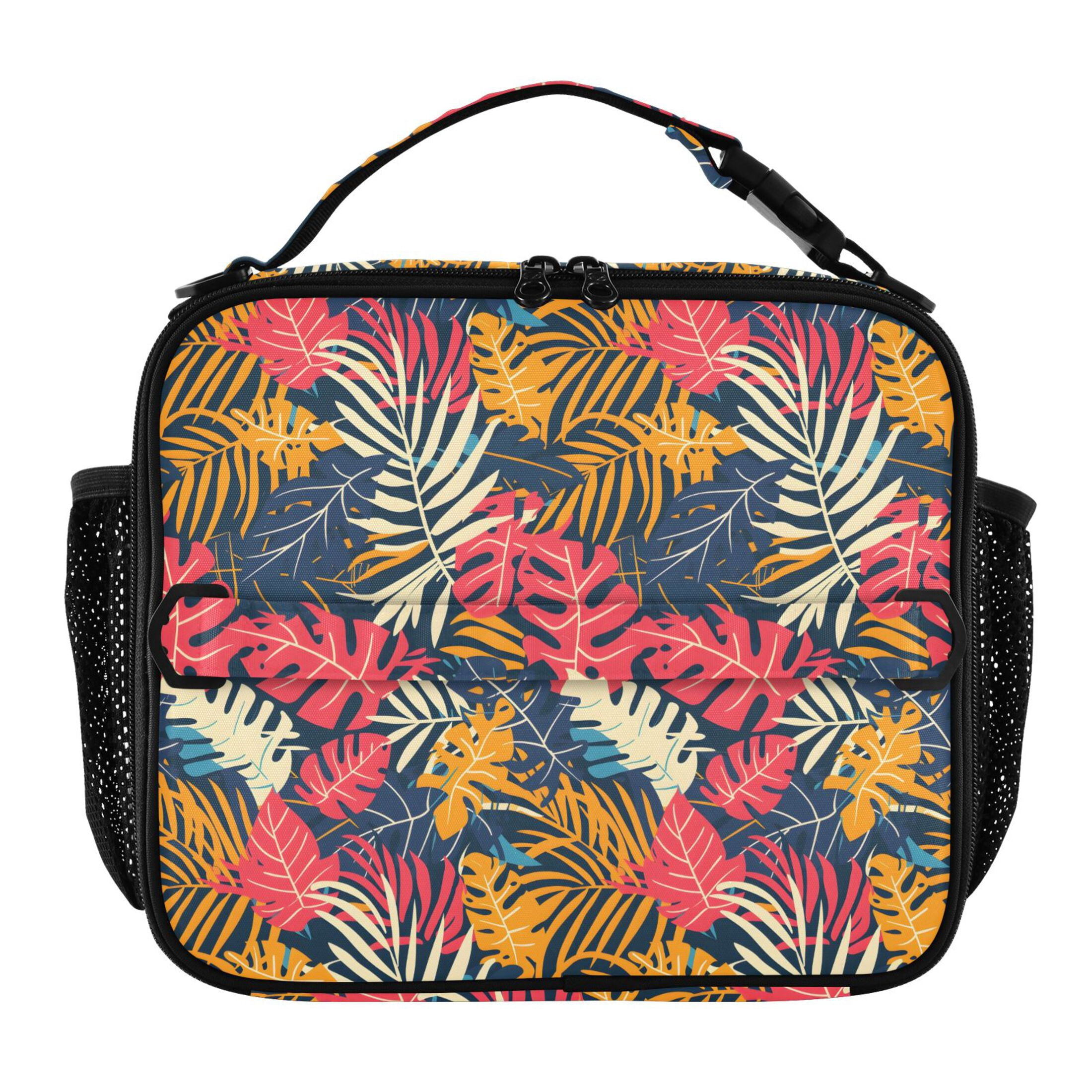 ALAZA Tropical Ethnic Leaves Lunch Box Insulated Lunch Bag Cooler Tote ...