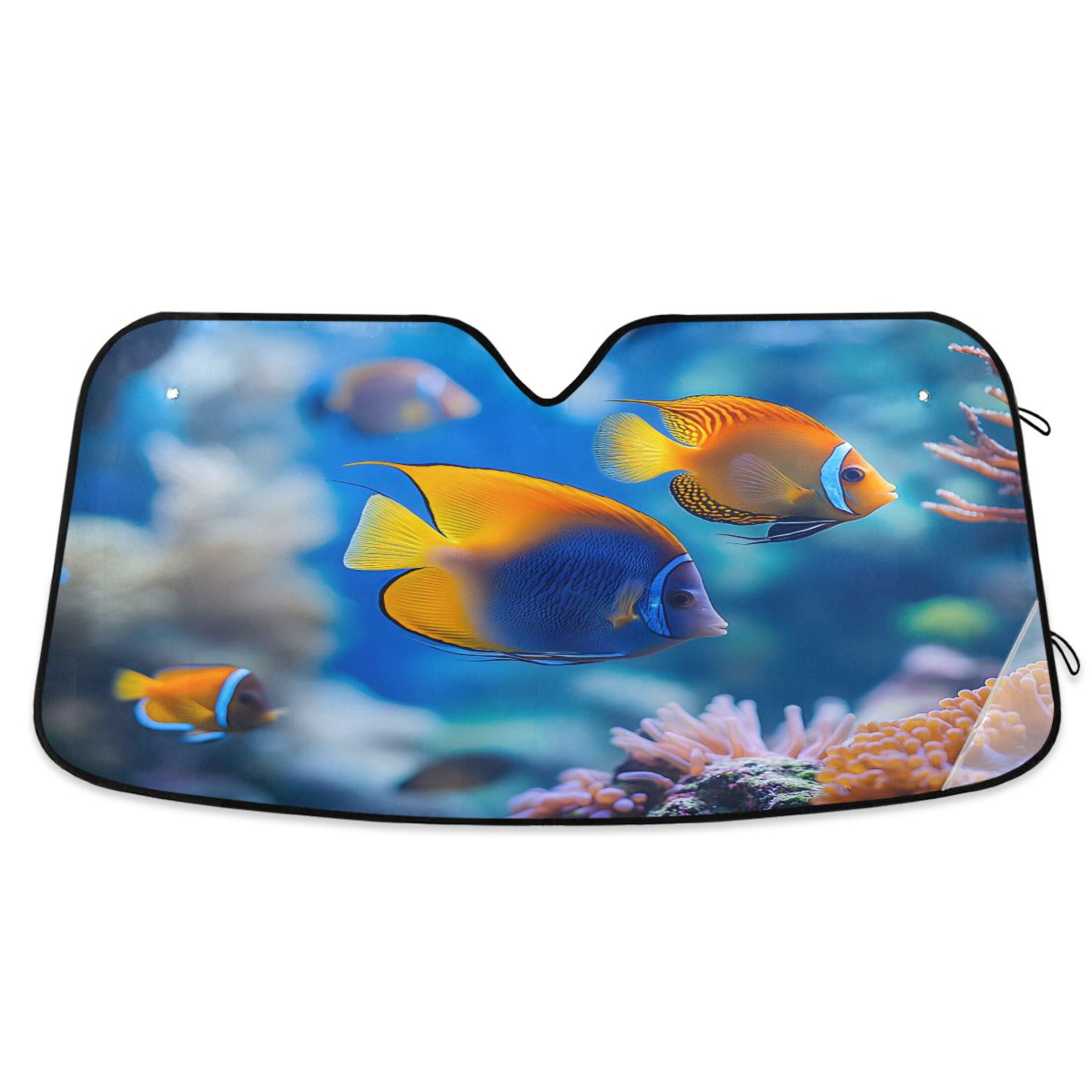 ALAZA Tropical Fish Ocean Windshield Sun Shade Car Foldable Sun Visor ...