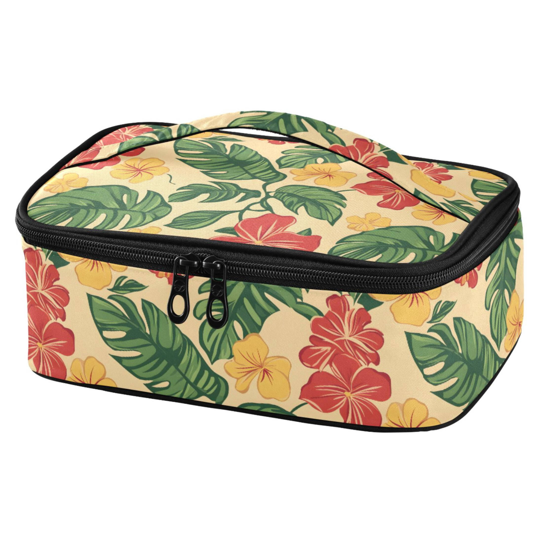 ALAZA Tropical Flower Lunch Box Insulated Cooler Tote Bag Reusable ...