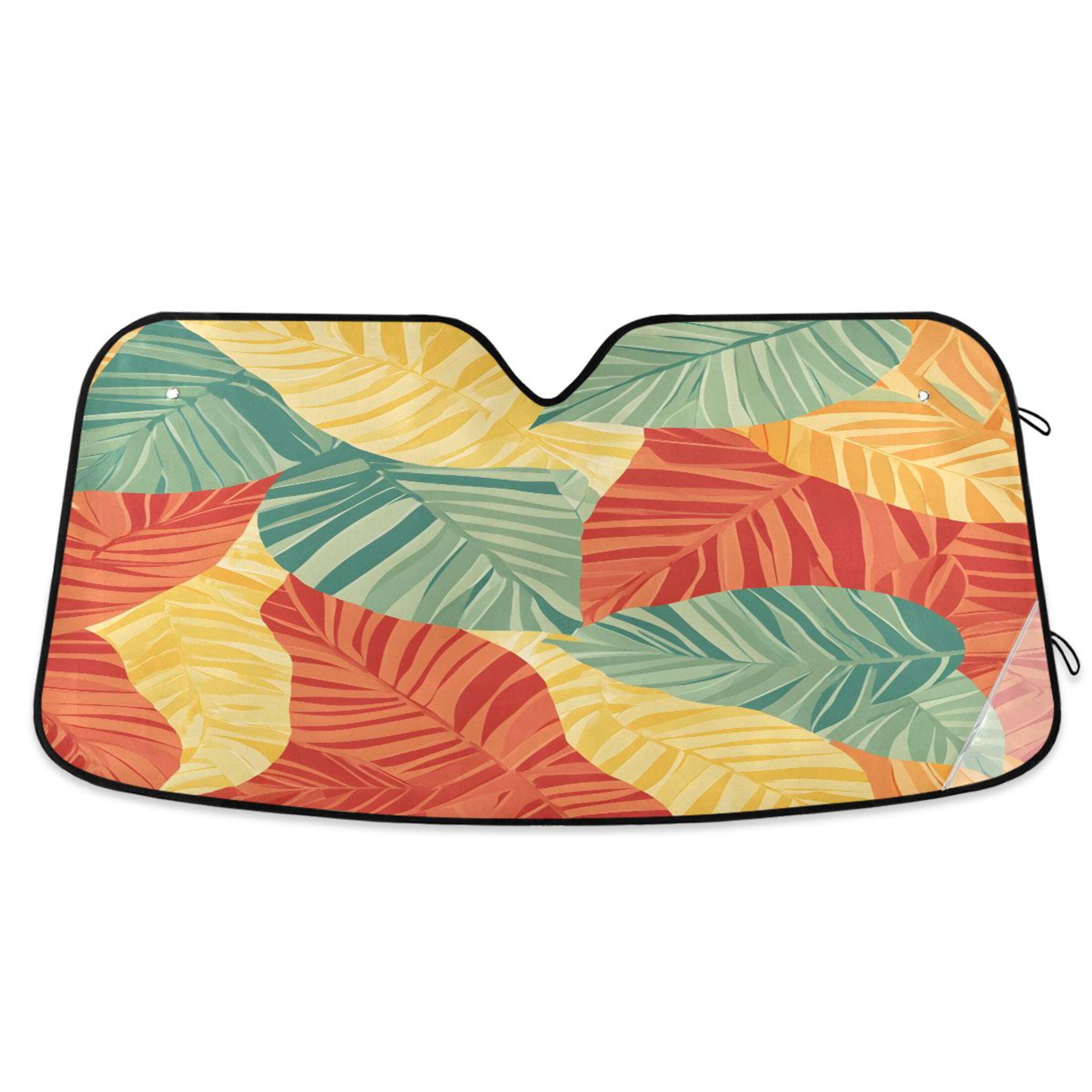 ALAZA Tropical Leaf-n1 Windshield Sun Shade Car Foldable Sun Visor ...