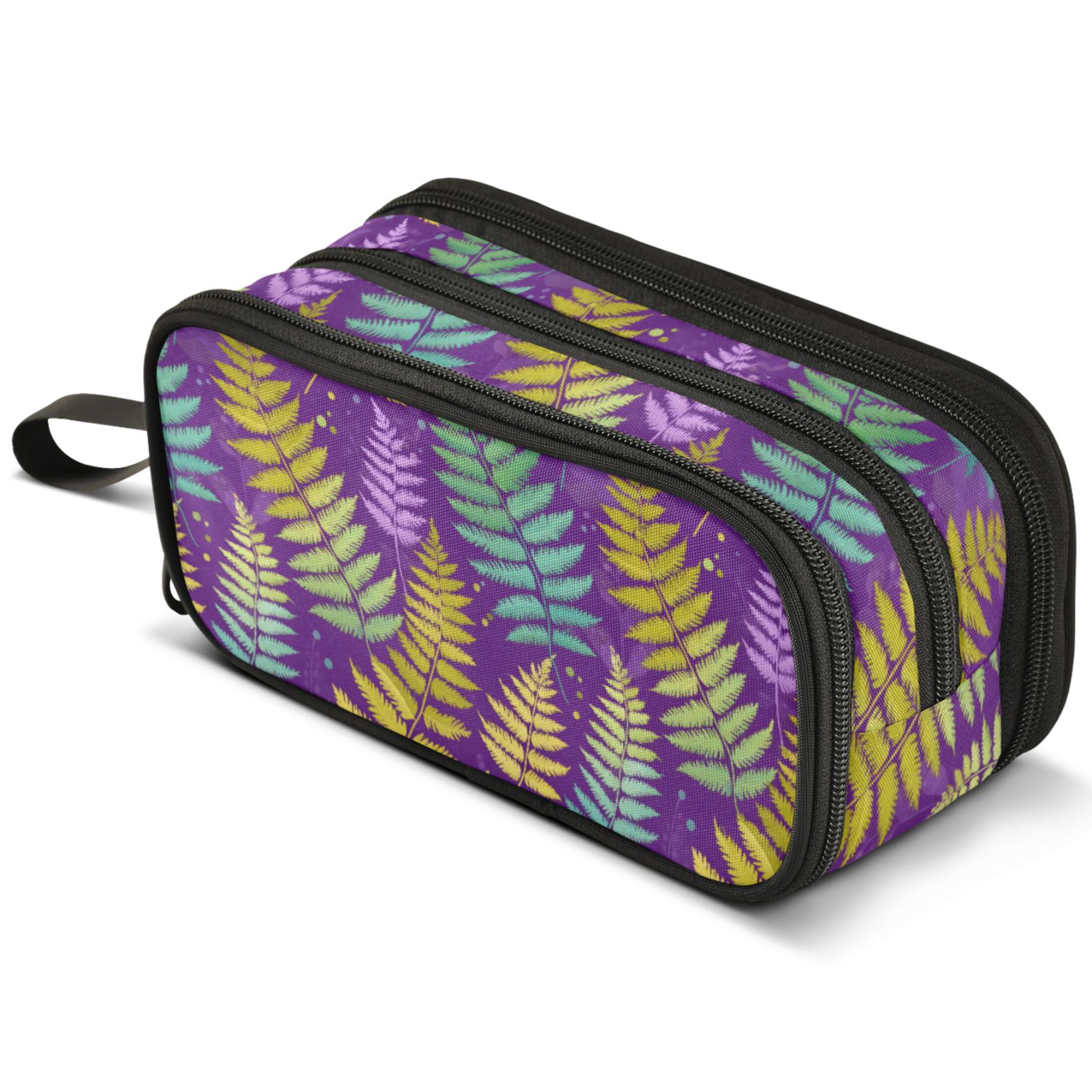 ALAZA Tropical Palm Leaf-p1 Pencil Case Bag Large 3 Compartment Pen ...