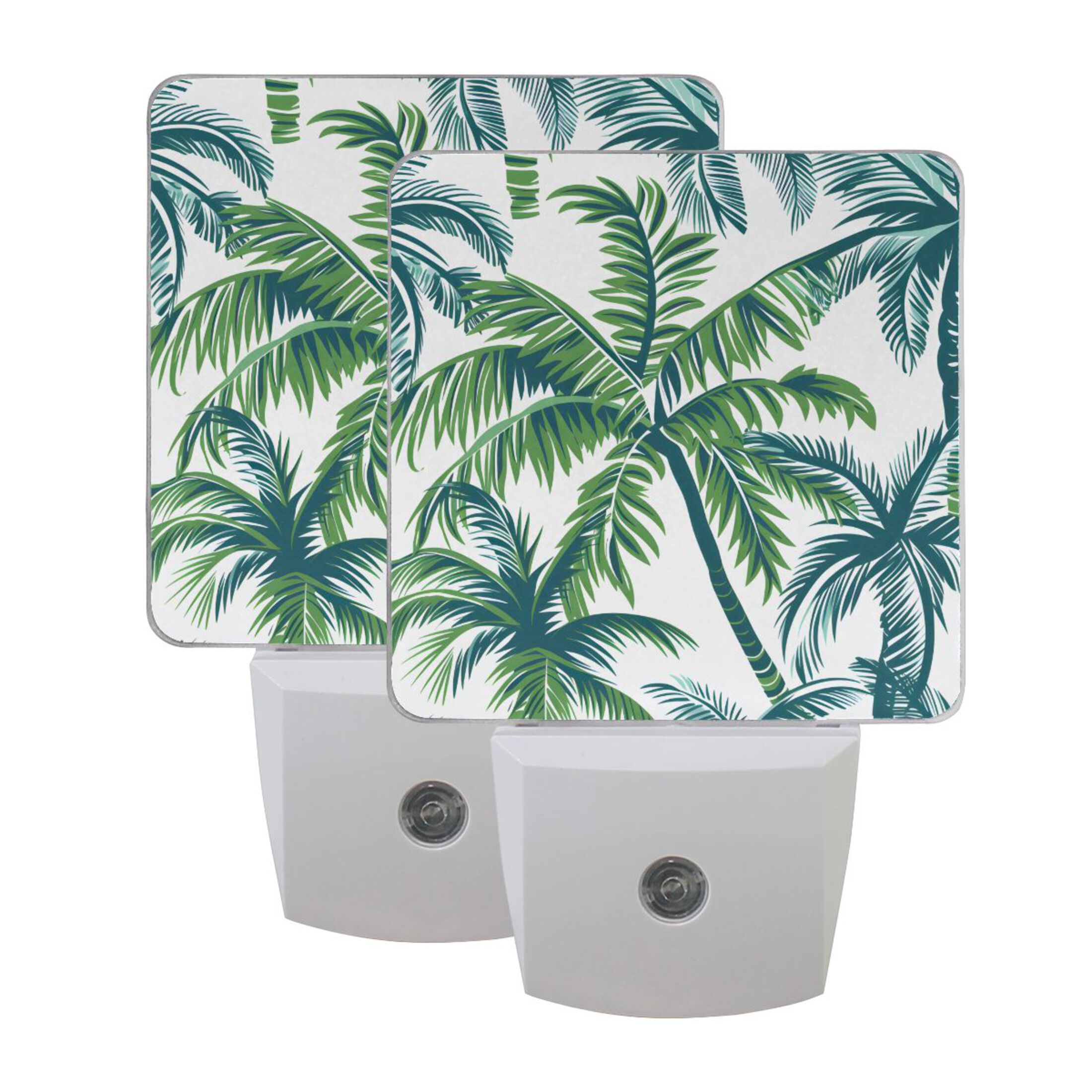 ALAZA Tropical Palm Tree Leaves Night Lights 2 Pack Plug-in Wall LED ...
