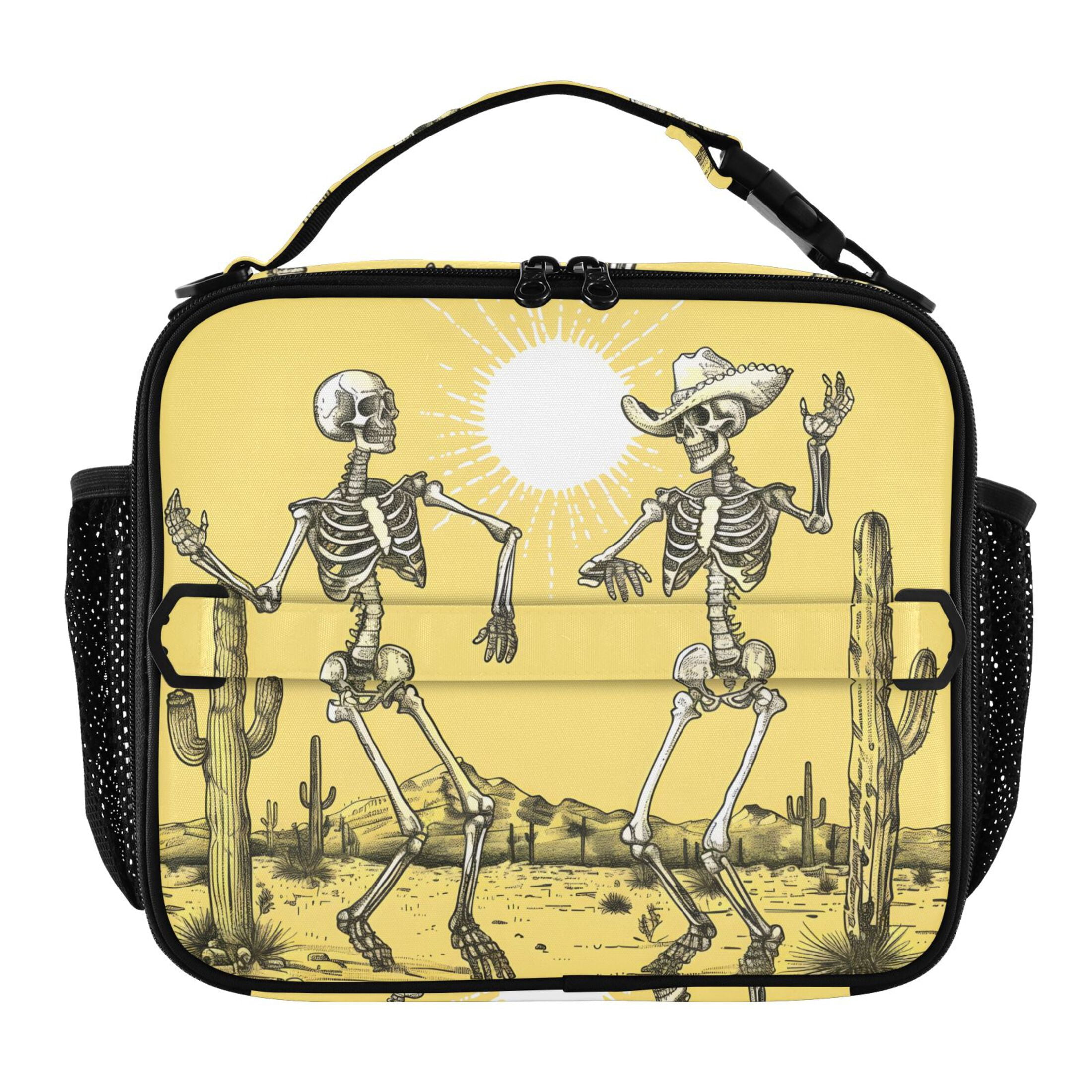 ALAZA Tropical Skeleton Dancing Lunch Box Insulated Lunch Bag Cooler ...