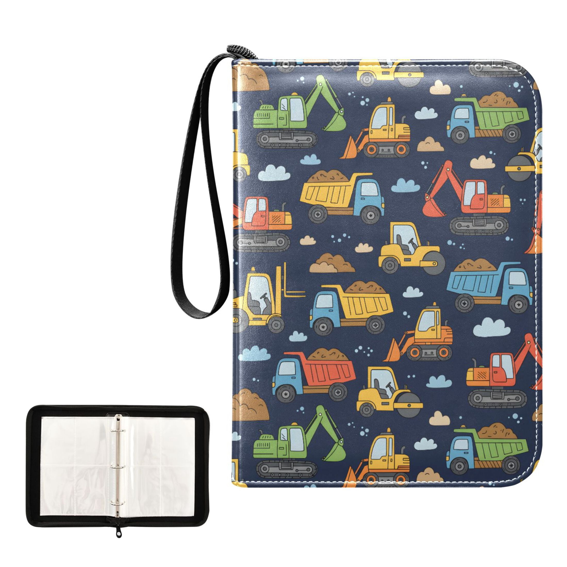 ALAZA Truck Excavation Vehicle Trading Card Binder 4 Pocket Cards ...