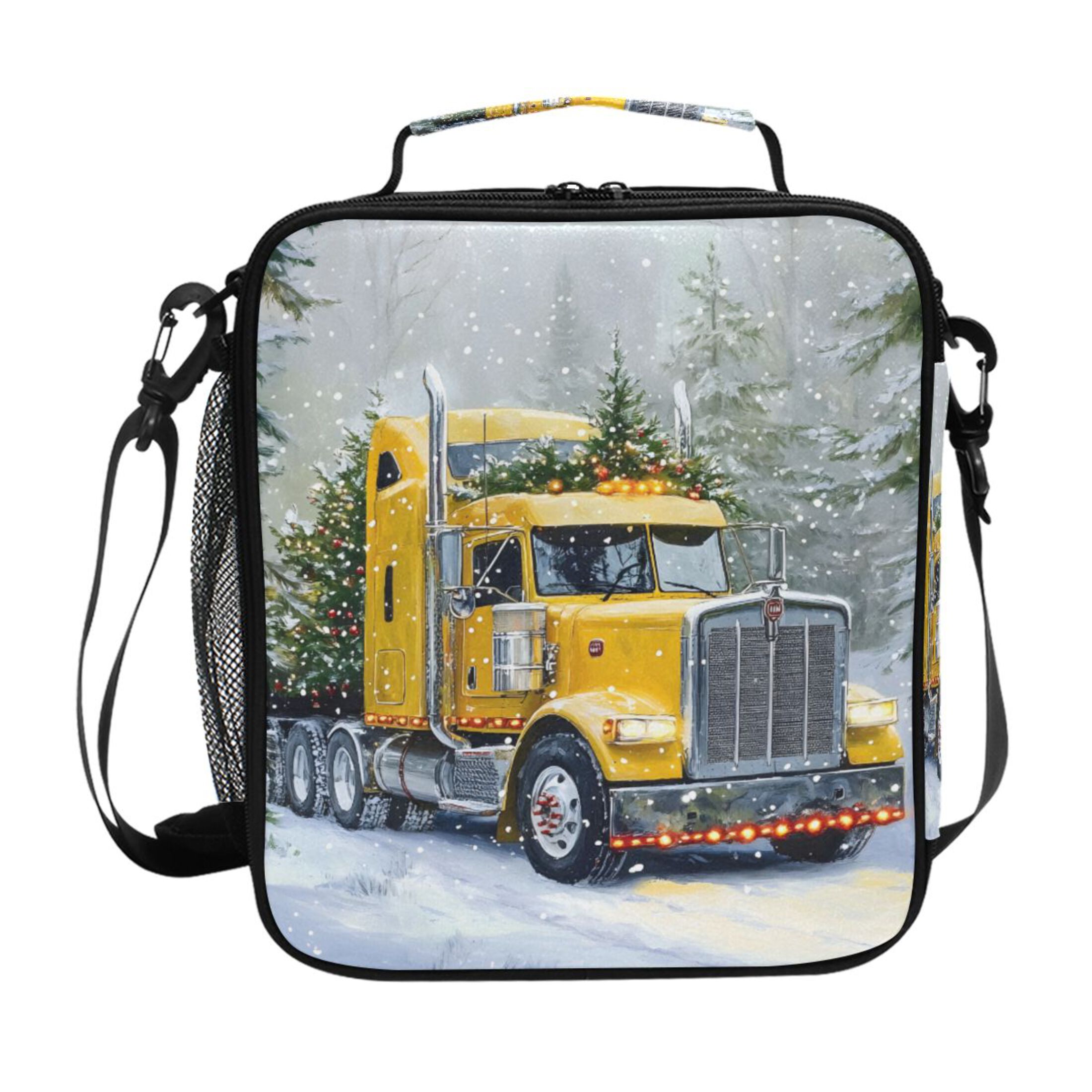 ALAZA Truck Winter Snow Lunch Box Insulated Lunch Bag Reusable Thermal ...