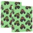 ALAZA Trucks Cartoon Green Hardcover 3 Ring Binder 1.5" D-Rings with ...