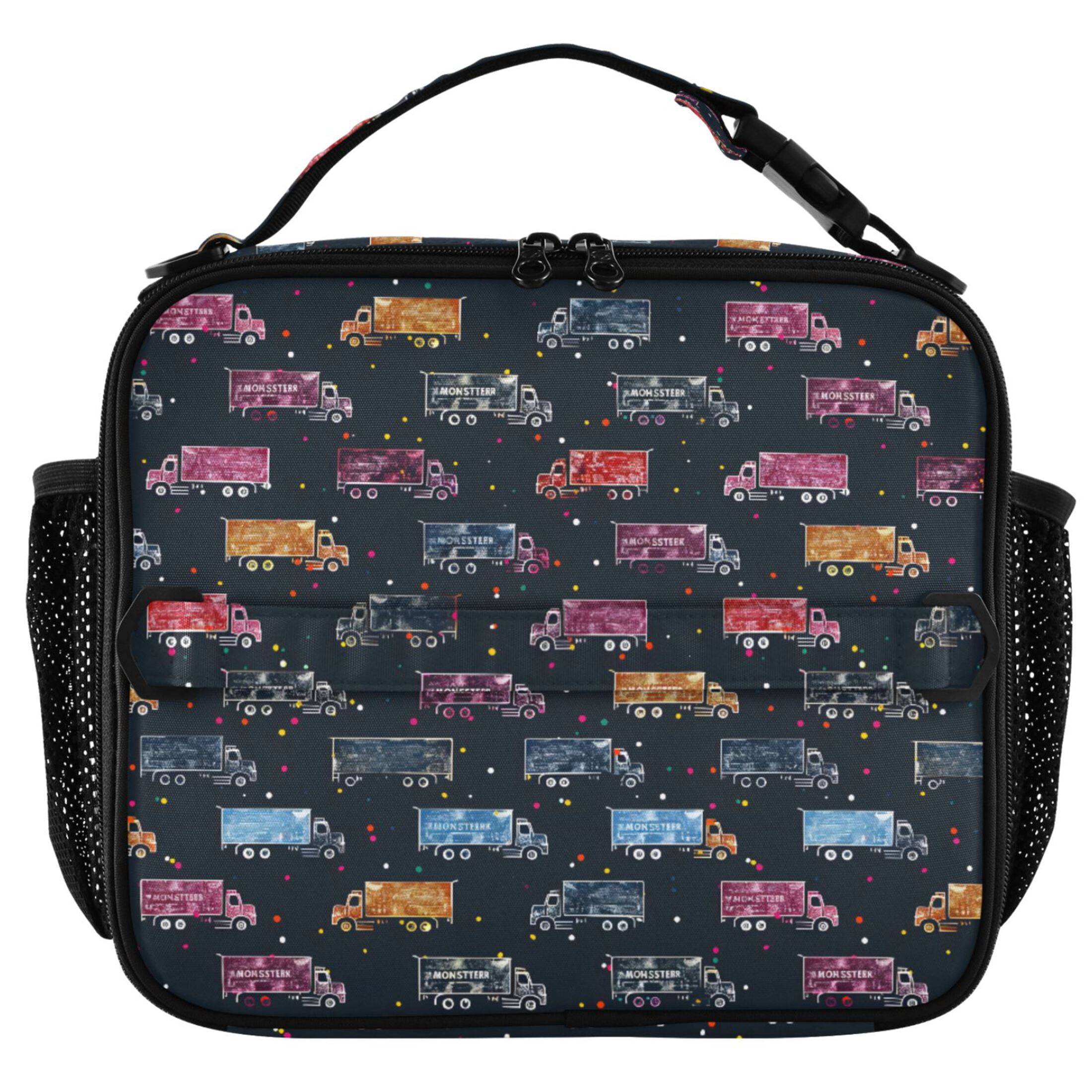 ALAZA Trucks Dots Cartoon Insulated Lunch Box Lunch Bag Cooler Tote ...