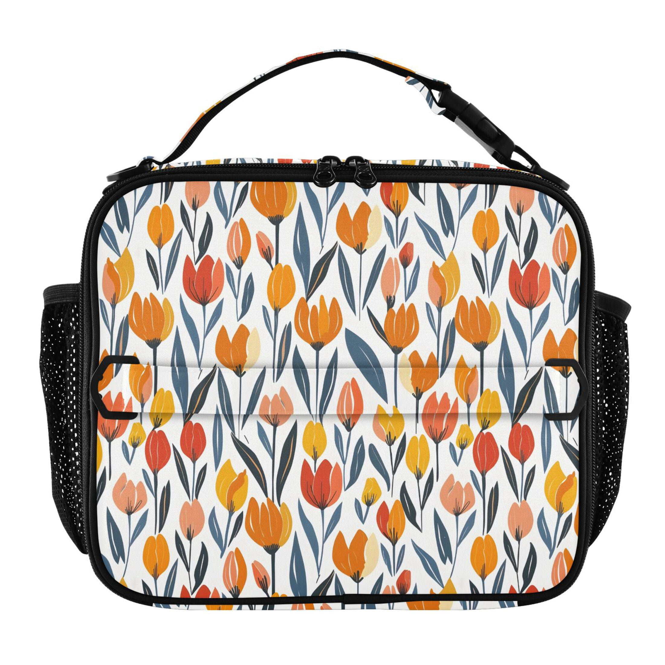 ALAZA Tulip Flower Lunch Box Insulated Lunch Bag Cooler Tote with ...