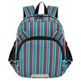 ALAZA Turquoise Stripes Mini Backpack School Bookbag Age 3-7 Medium ...