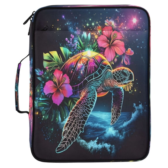 ALAZA Turtle Flowers Pattern Expanding Accordion File Folder 3 Ring ...