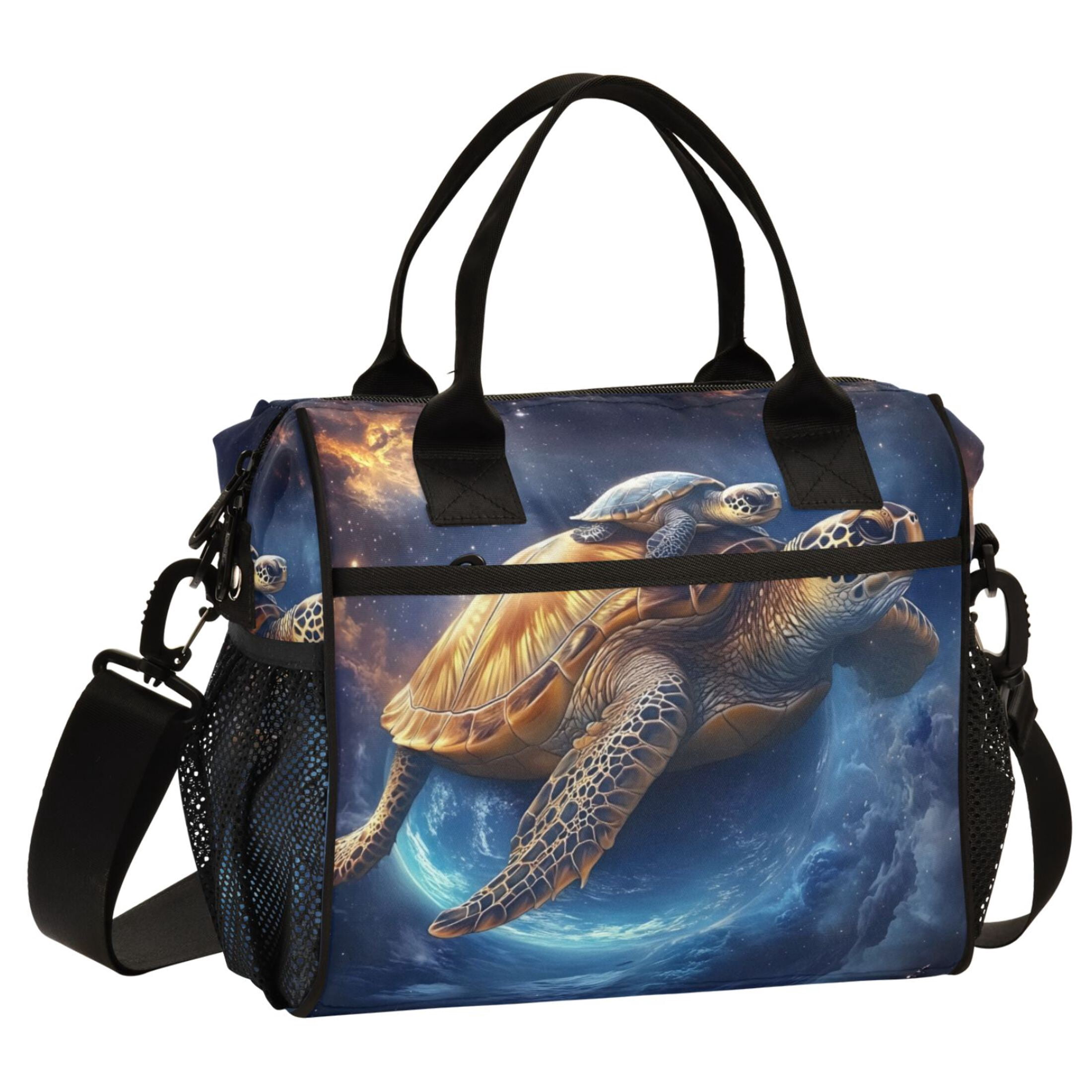 ALAZA Turtle at Starry Sky Print Cooler Lunch Bag Insulated Reusable ...