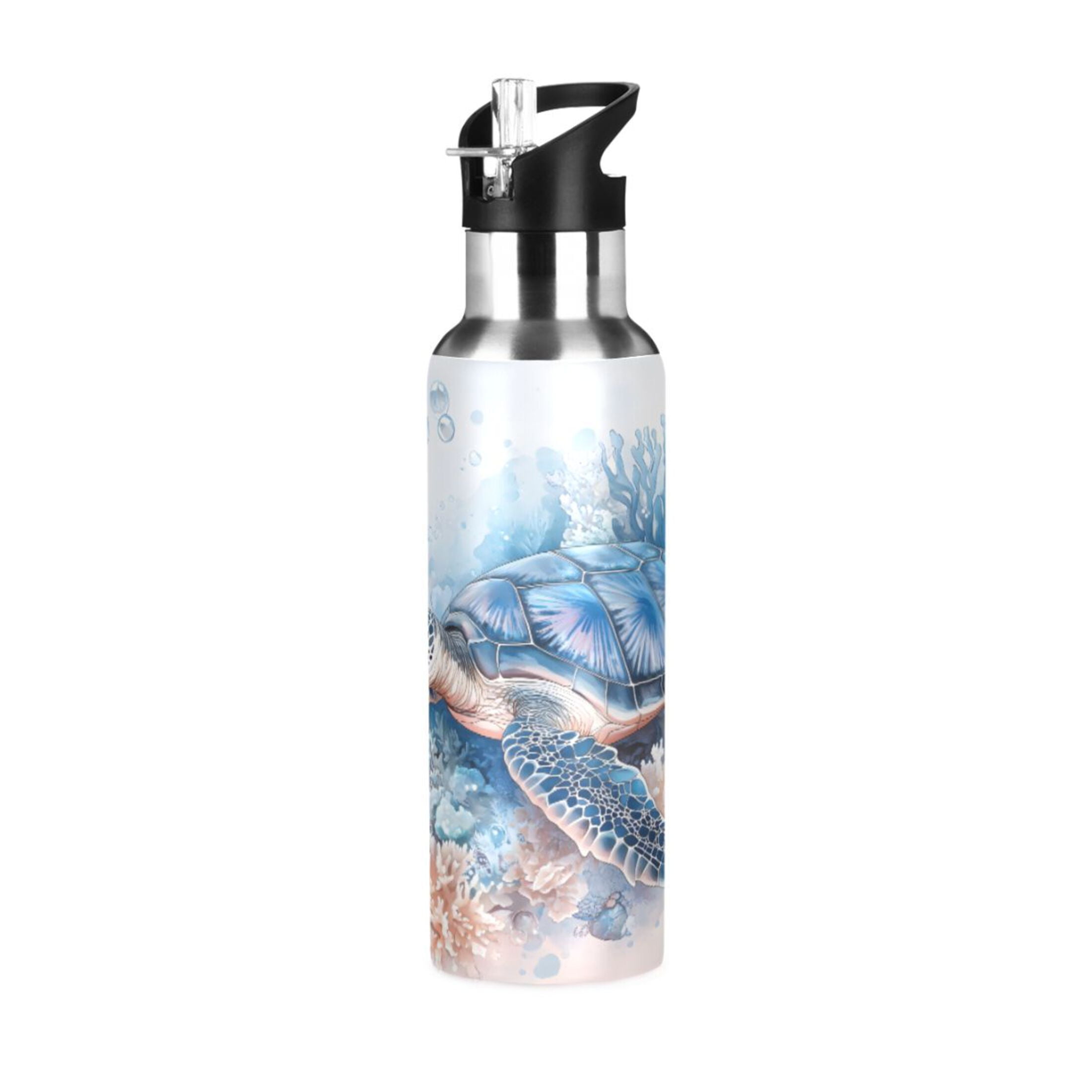 ALAZA Turtle Swimming Water Bottle Insulated Flask Stainless Steel ...