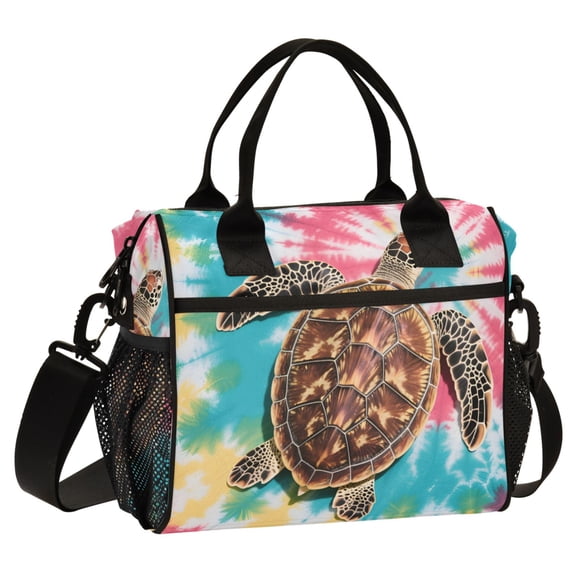 ALAZA Turtle Tie Dye Print Cooler Lunch Bag Insulated Reusable Lunch ...