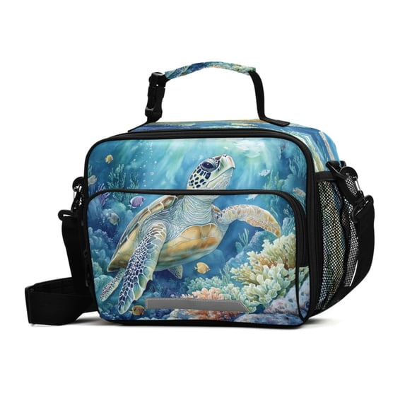 ALAZA Turtle Underwater Coral Lunch Box Insulated Cooler Bag Reusable ...