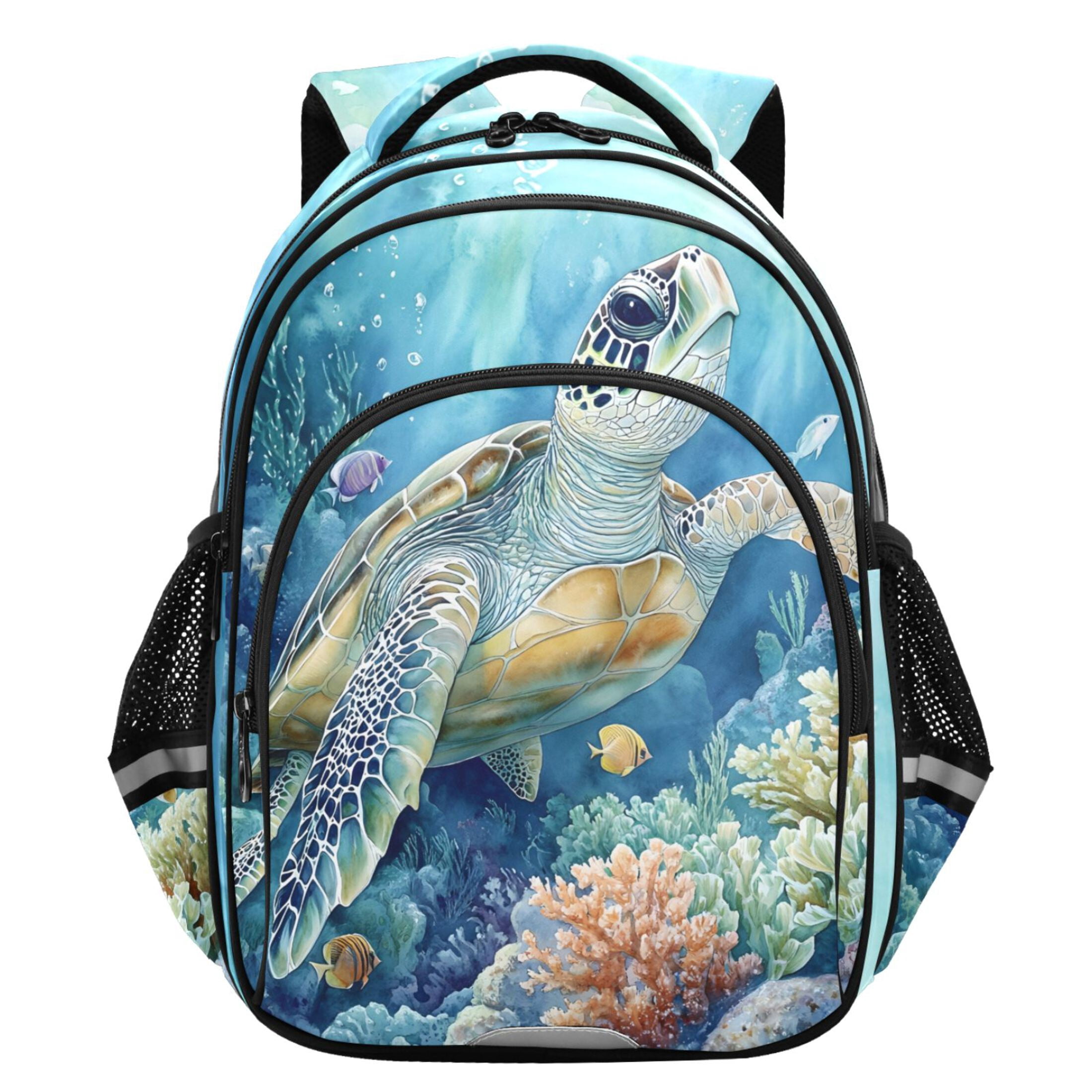 ALAZA Turtle Underwater Coral School Backpack Elementary Bag Student ...