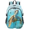 ALAZA Turtle and Fishes in Sea Print Student Backpack School Bookbag ...