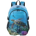 ALAZA Turtle in Sea Print Student Backpack School Bookbag Large Laptop ...