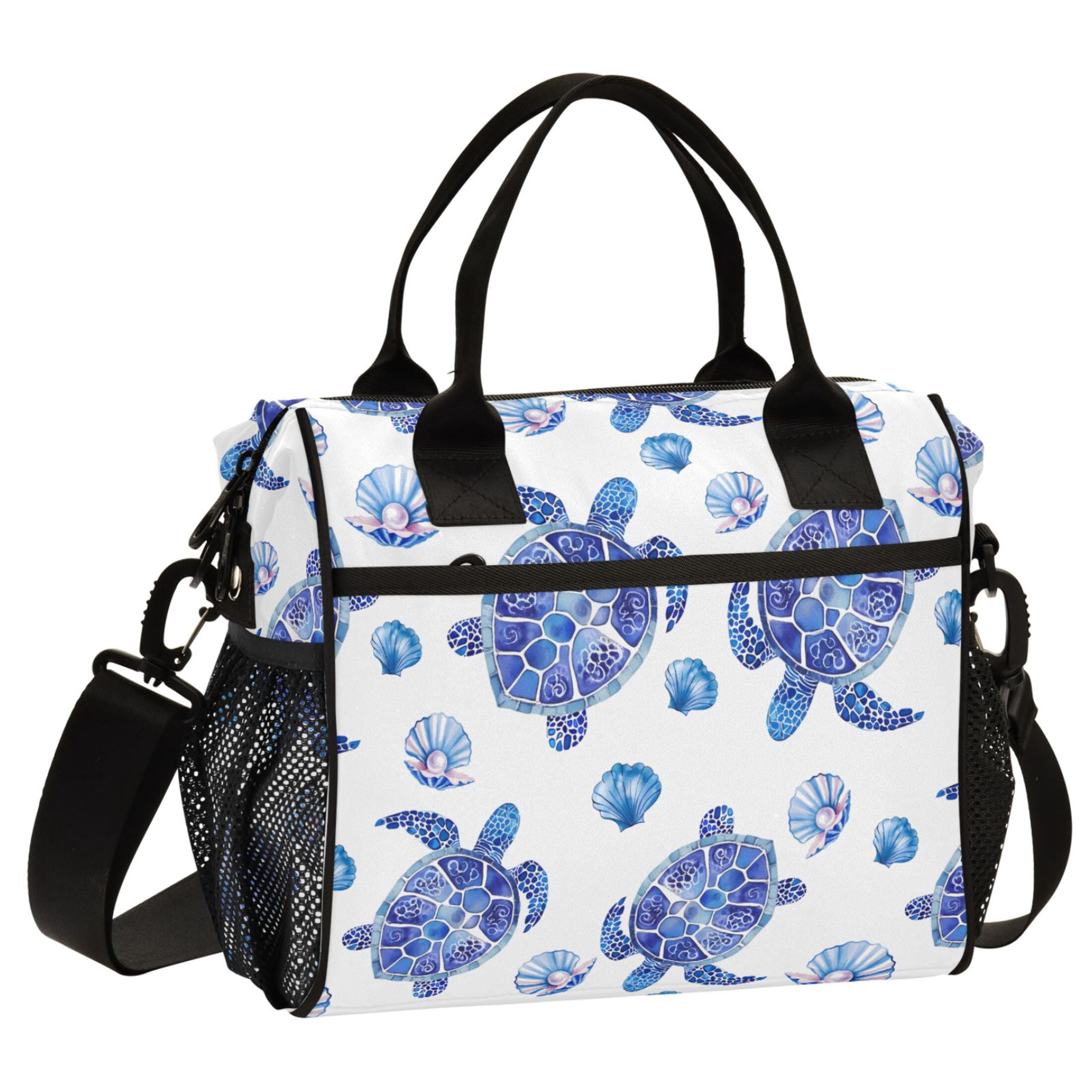 ALAZA Turtles Seashells Print Cooler Lunch Bag Insulated Reusable Lunch ...