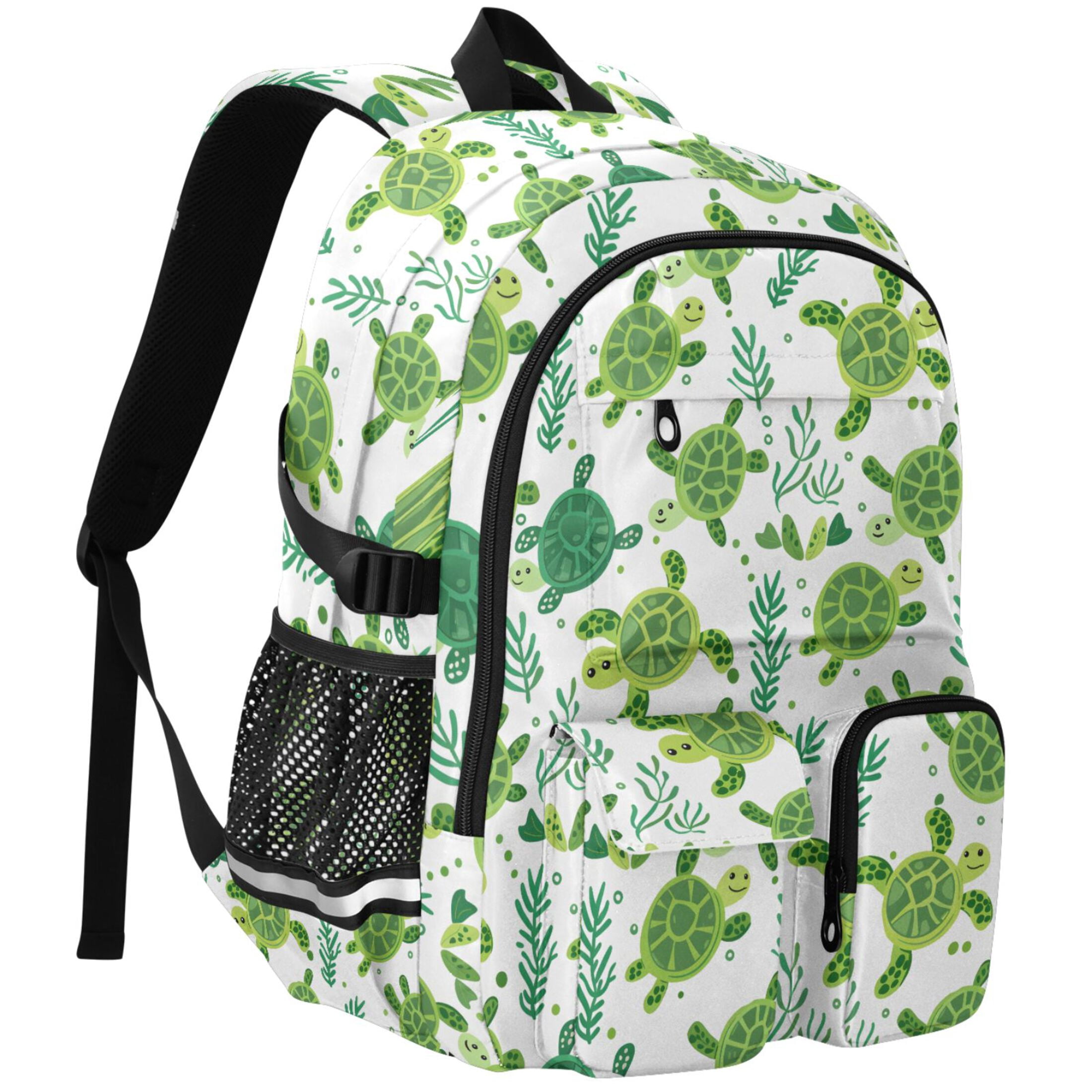 ALAZA Turtles and Seaweed Print Student Backpack School Bookbag Large ...