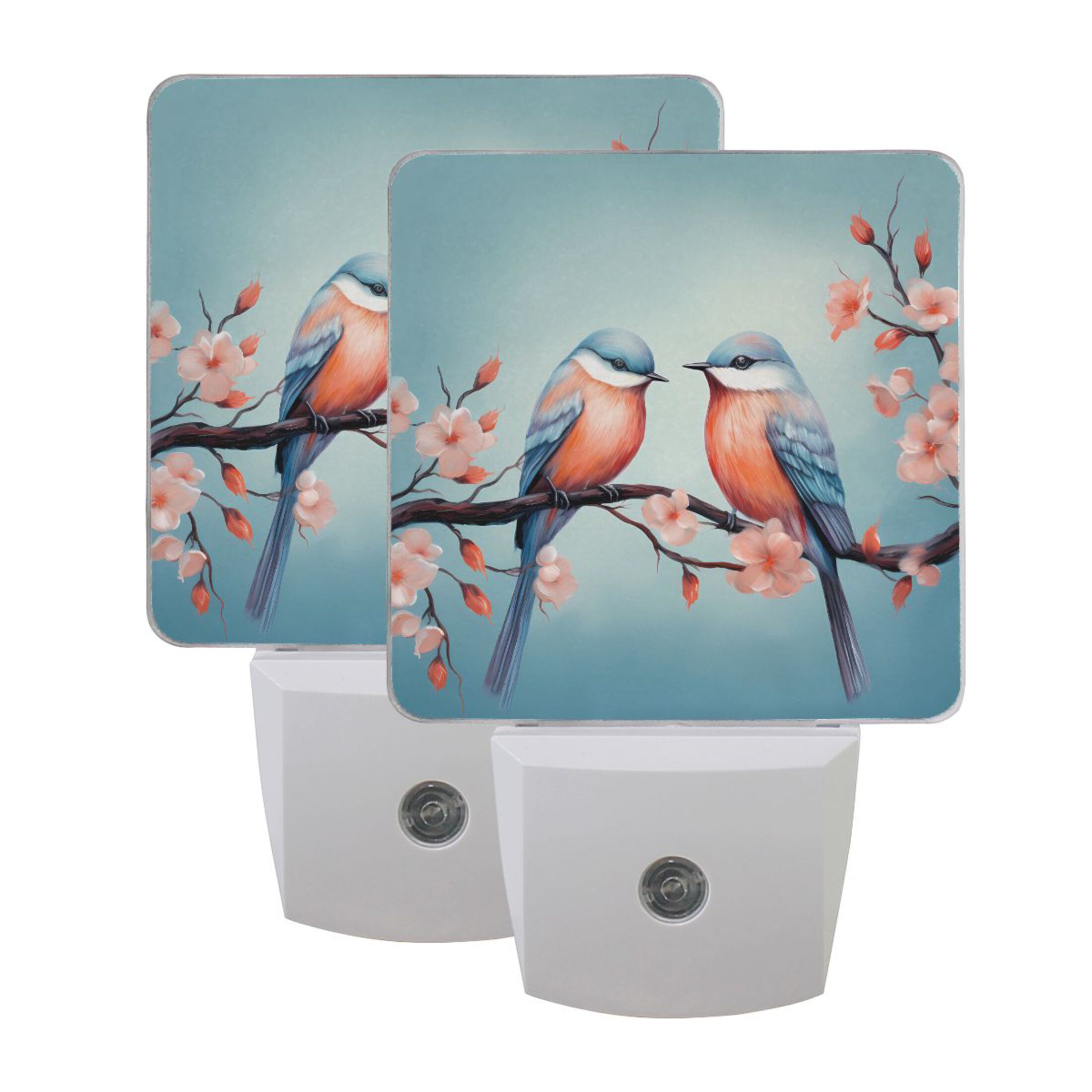 ALAZA Two Birds on Branch Night Lights 2 Pack Plug-in Wall LED ...
