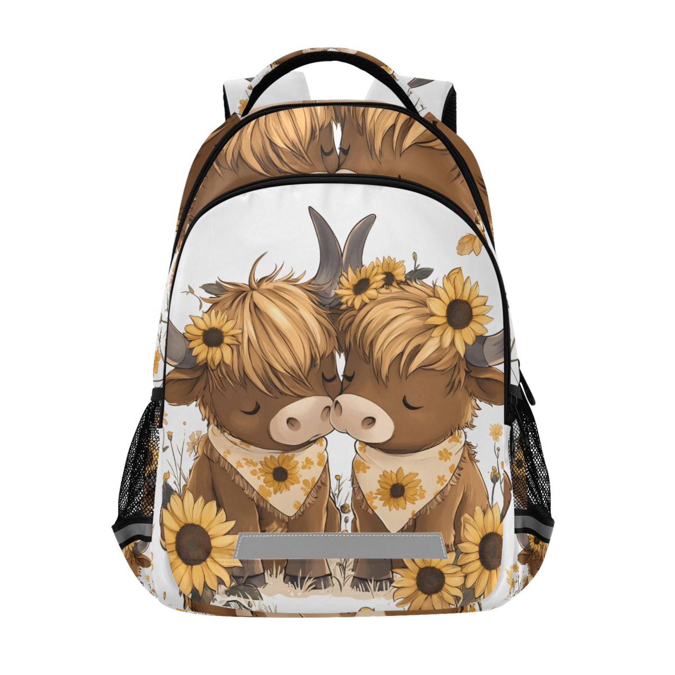 ALAZA Two Highland Cattle Backpack Elementary School Bag Bookbag Travel ...